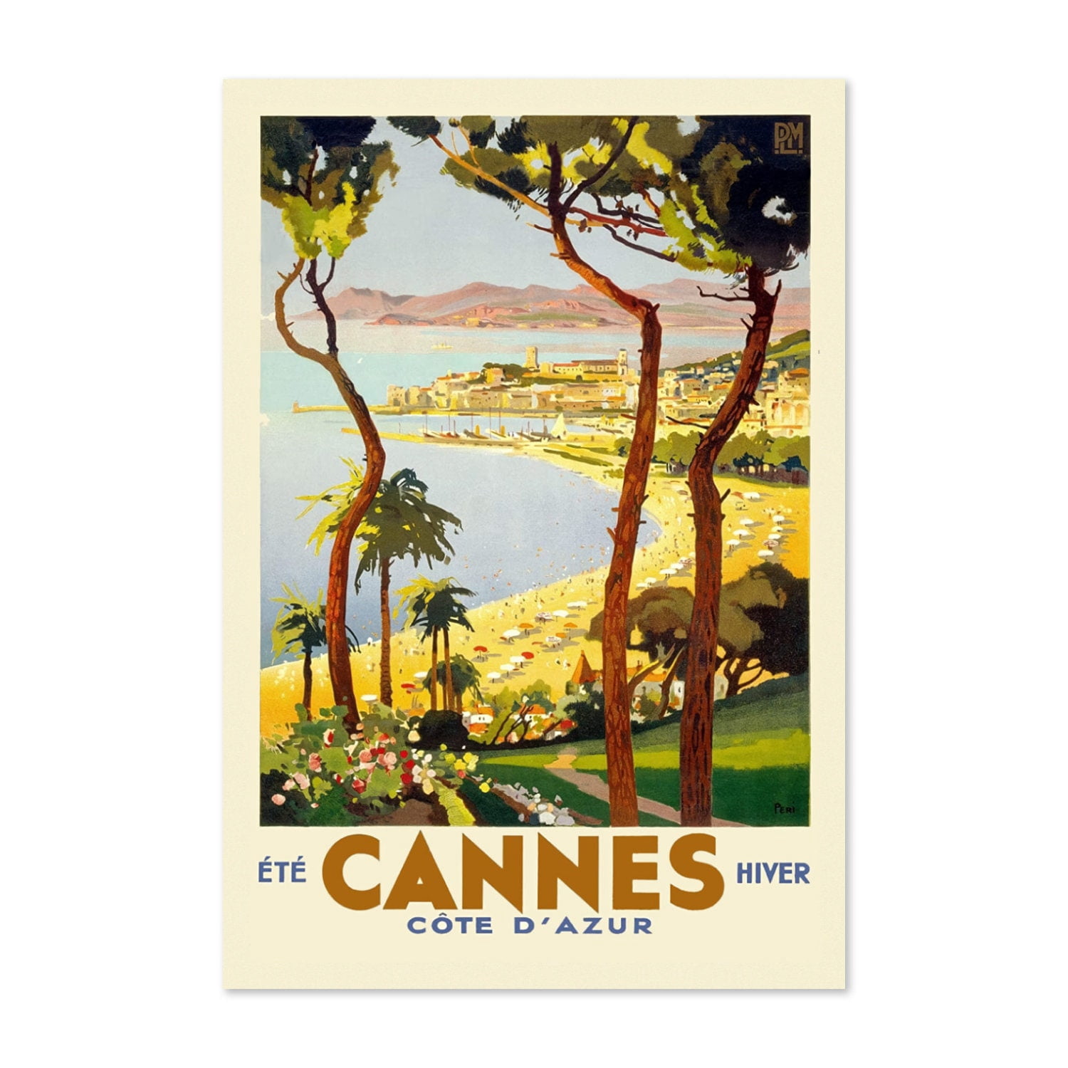 1930s Cannes France Vintage Style French Travel Poster, Classic ...