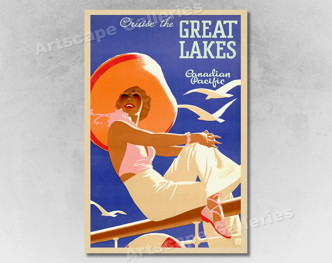 1930s Cruise the Great Lakes Vintage Style Ship Travel, Stretched ...