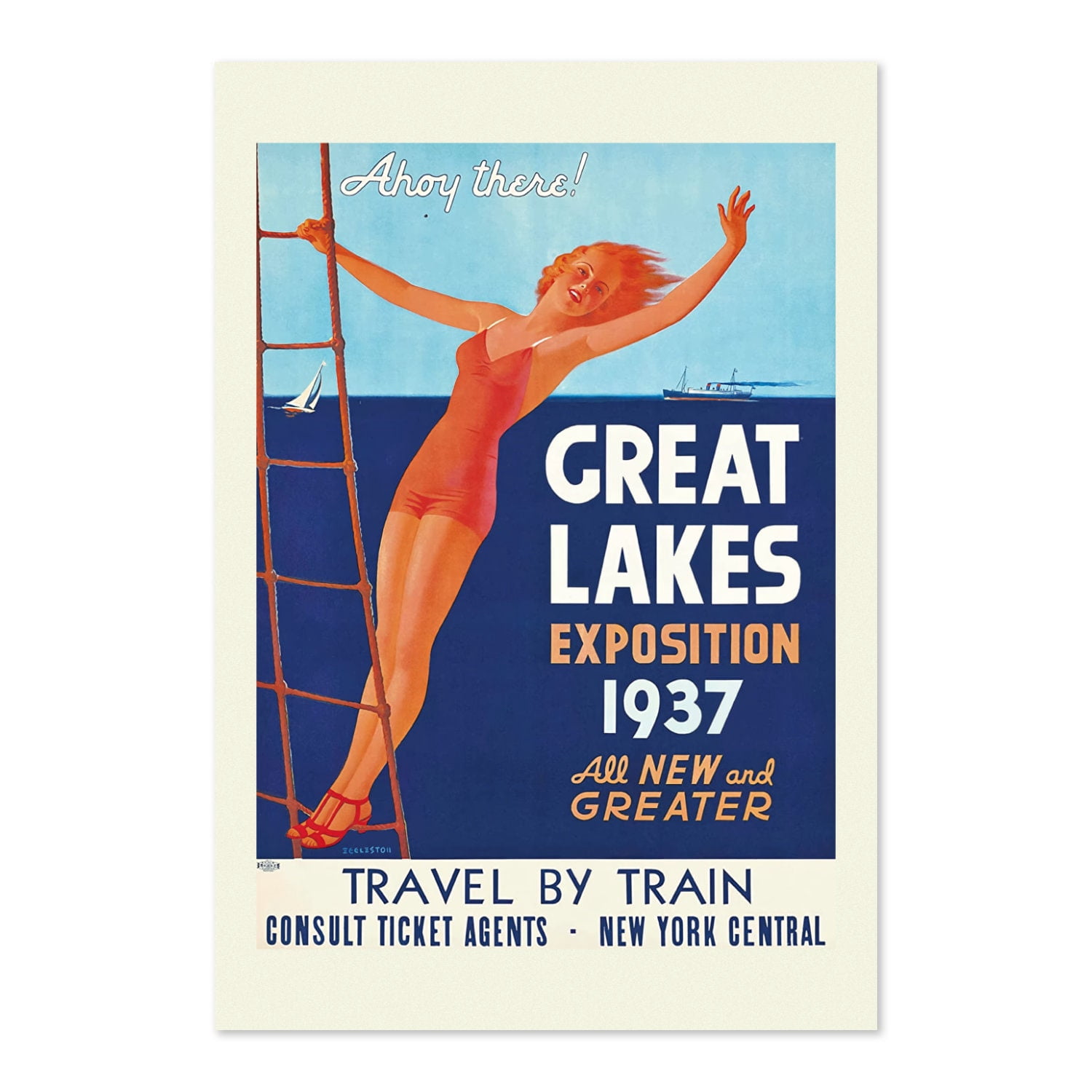 1930s Great Lakes Exposition Cleveland Vintage Style Travel Poster ...