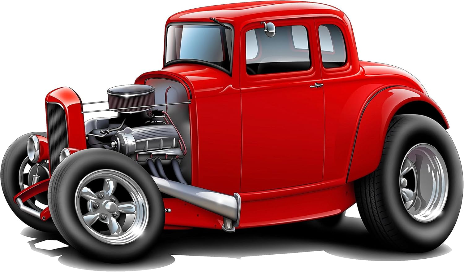 1930s Hot Rod Wall Decal 2ft Long Colors Red Yellow Hotrod Race Drag ...