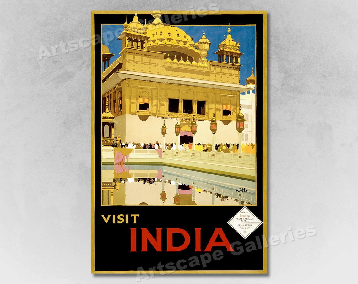 1930s Vintage Style Travel Visit India Delhi House, Unframed Poster ...