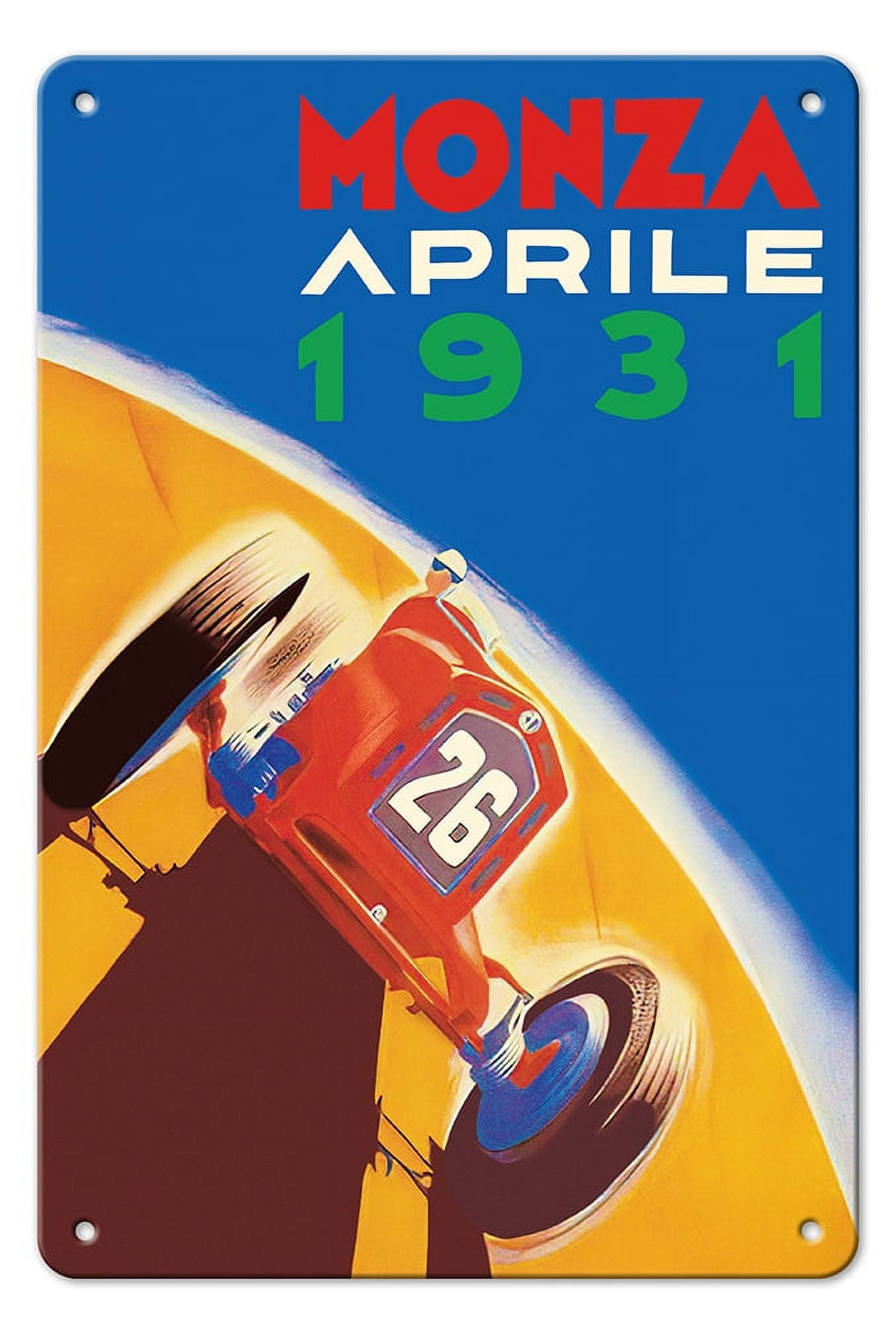 1931 Monza Grand Prix - Vintage Car Racing Poster by Philemon - 8 x 12 ...