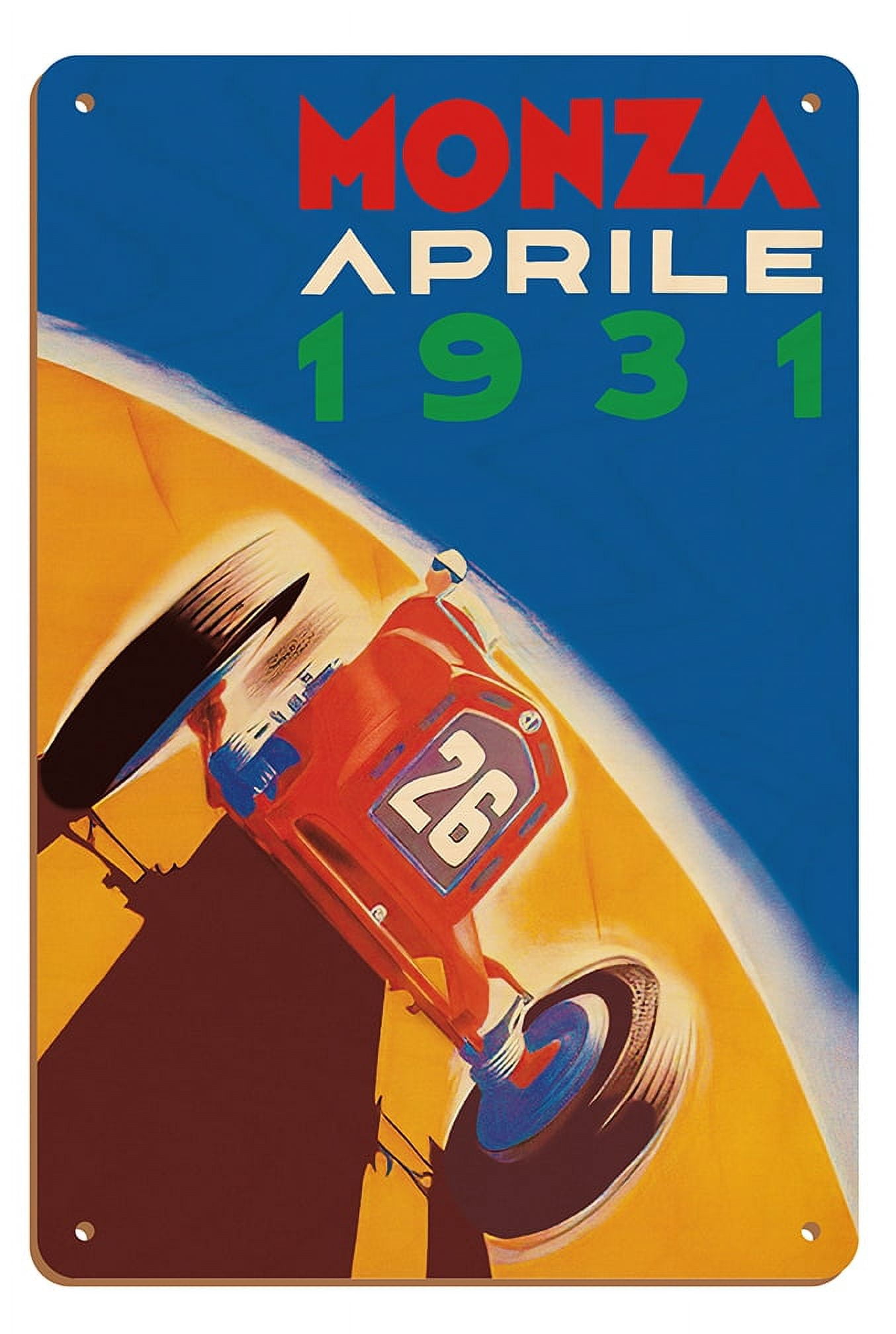 1931 Monza Grand Prix - Vintage Car Racing Poster by Philemon - 8 x 12 ...