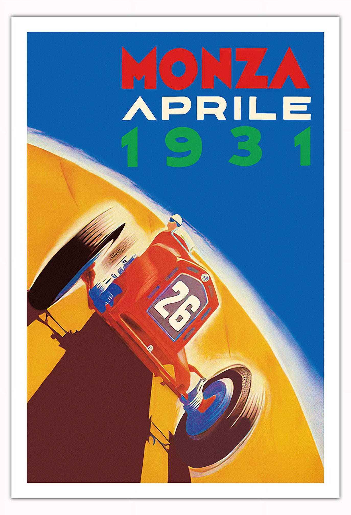 1931 Monza Grand Prix - Vintage Car Racing Poster by Philemon - Fine ...