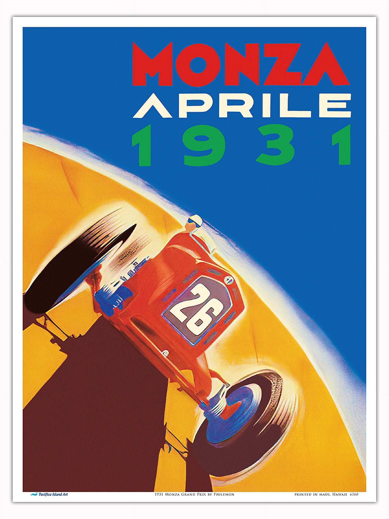1931 Monza Grand Prix - Vintage Car Racing Poster by Philemon - Master ...