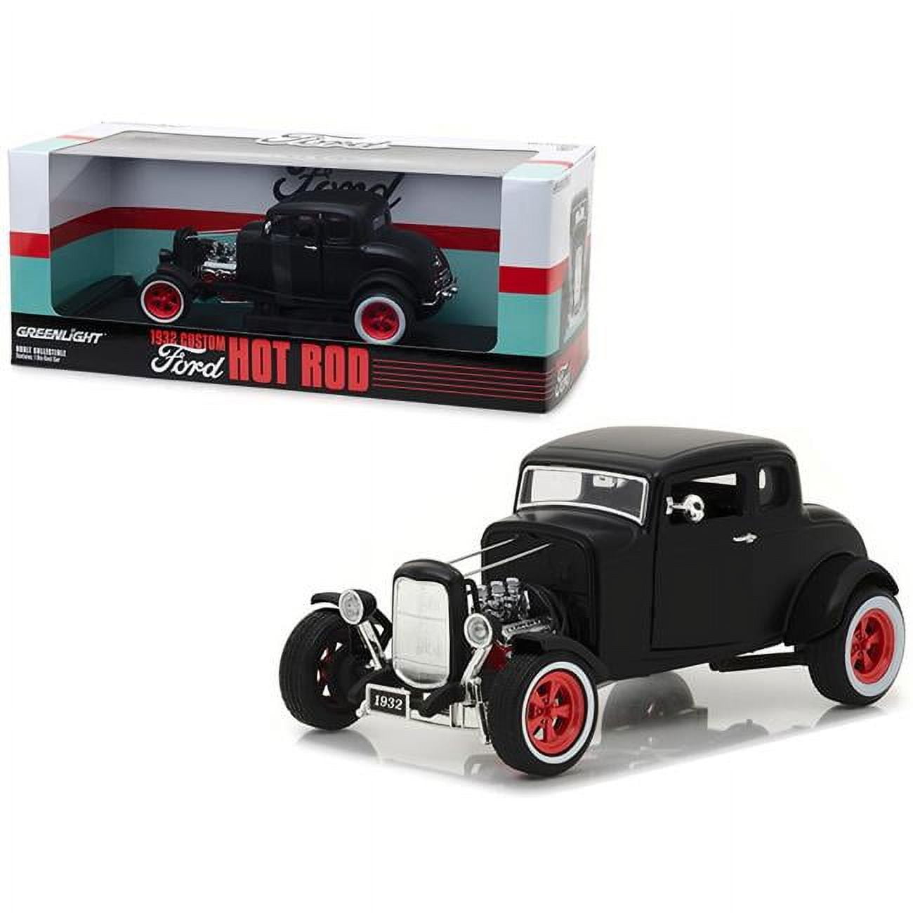 1932 Ford Custom Hot Rod Matt Black 1/18 Diecast Car Model by ...