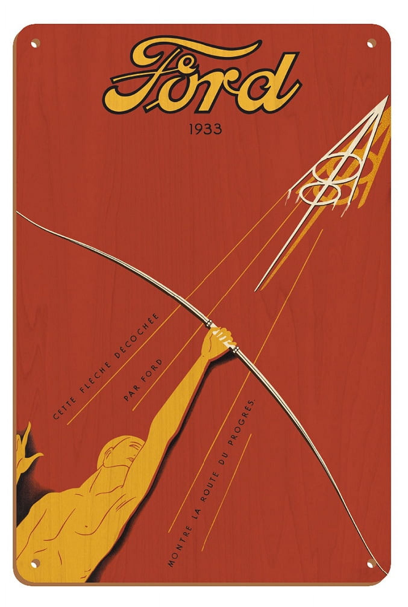 1933 Ford V-8 Model 40 - French - Vintage Automobile Poster - 8 x 12 ...