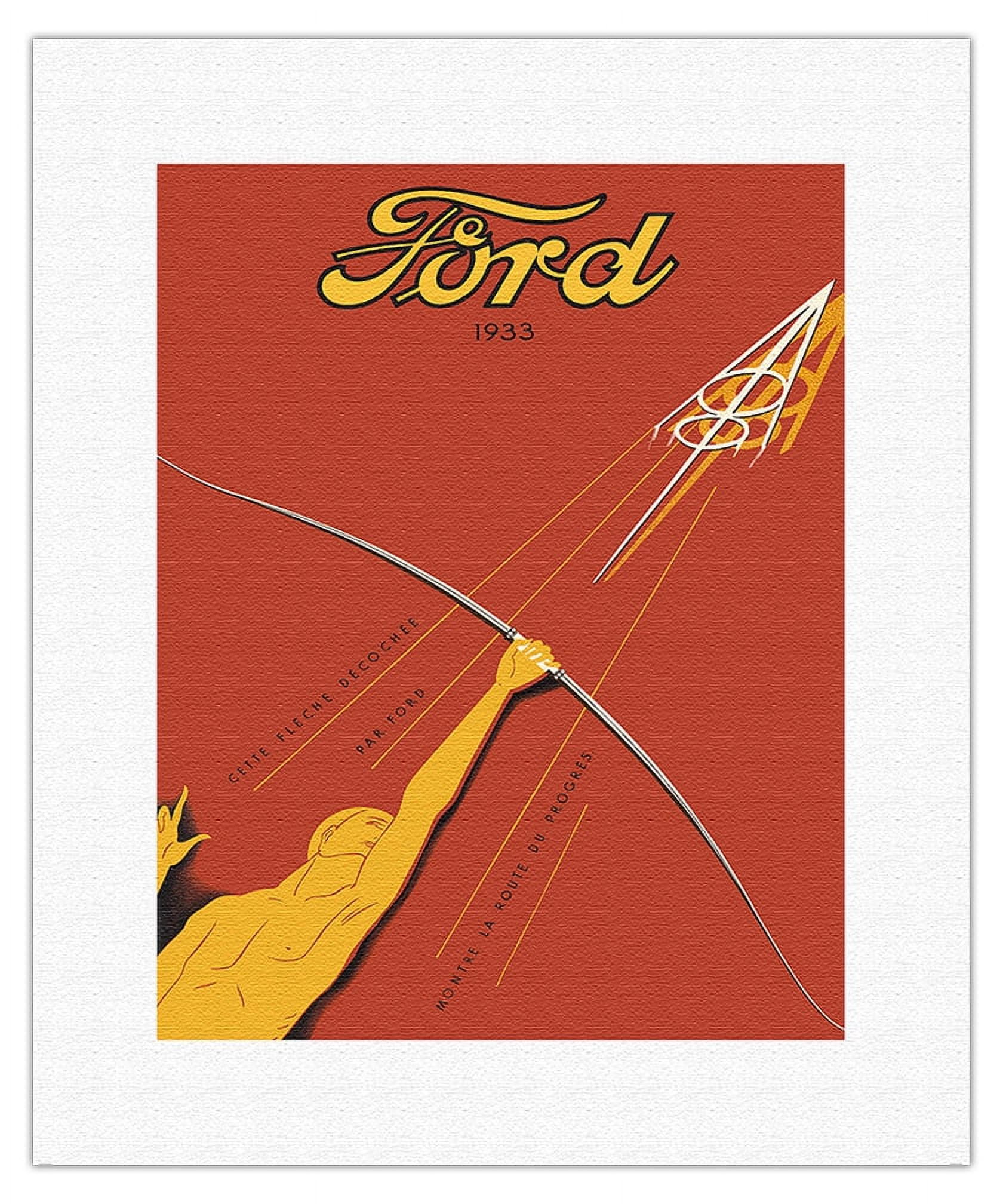 1933 Ford V-8 Model 40 - French - Vintage Automobile Poster - Fine Art ...