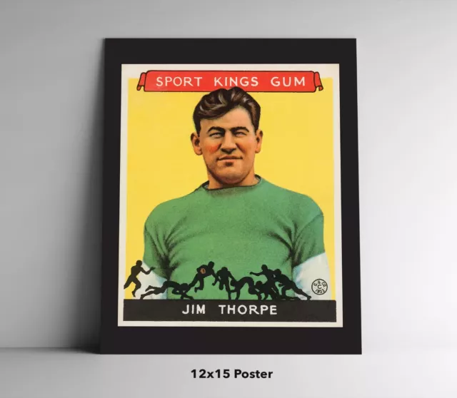 1933 Jim Thorpe Goudey Sport Kings Football Card Poster NO FRAMED ...