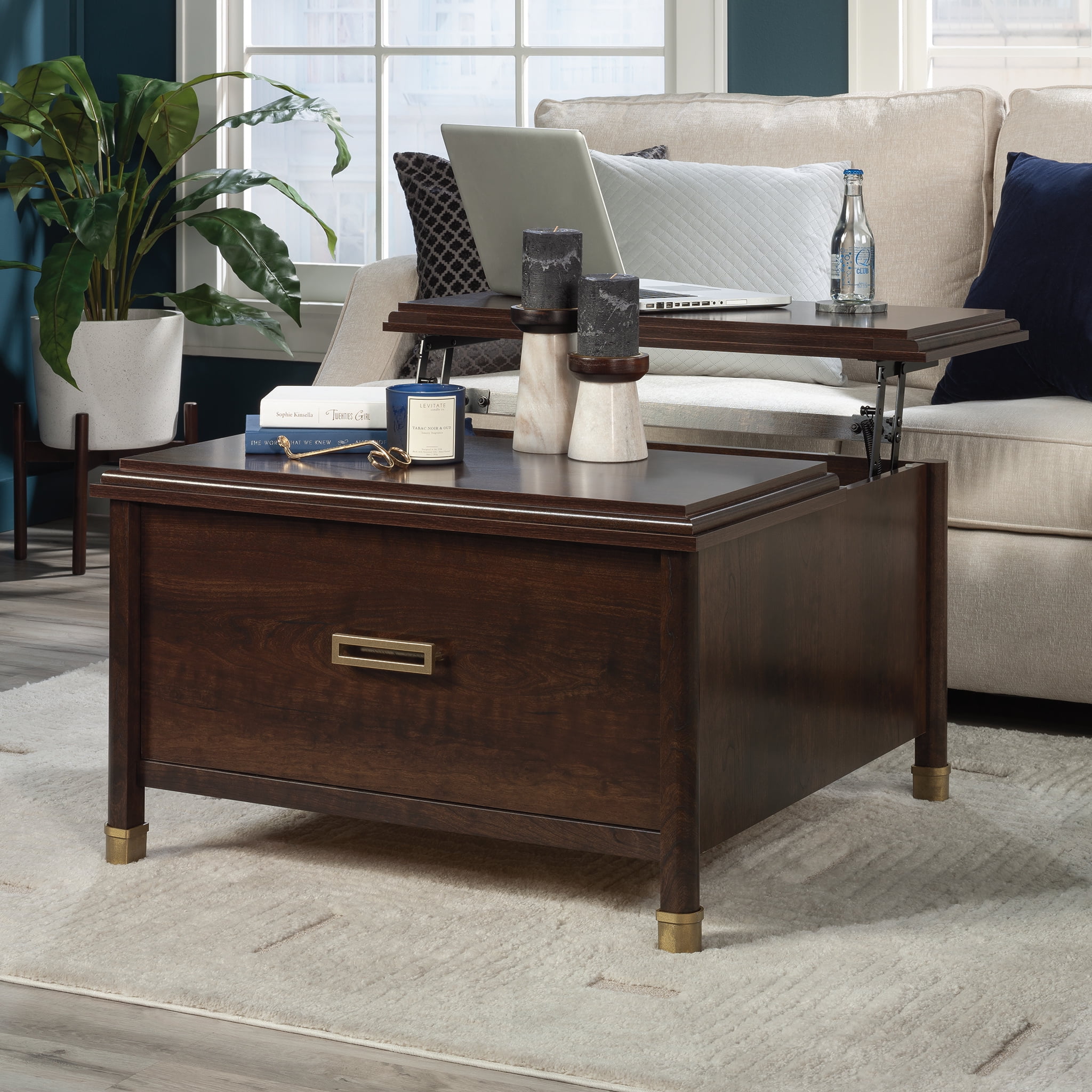 1934 Collection, by Sauder Lift-Top Coffee Table, Deco Cherry Finish ...