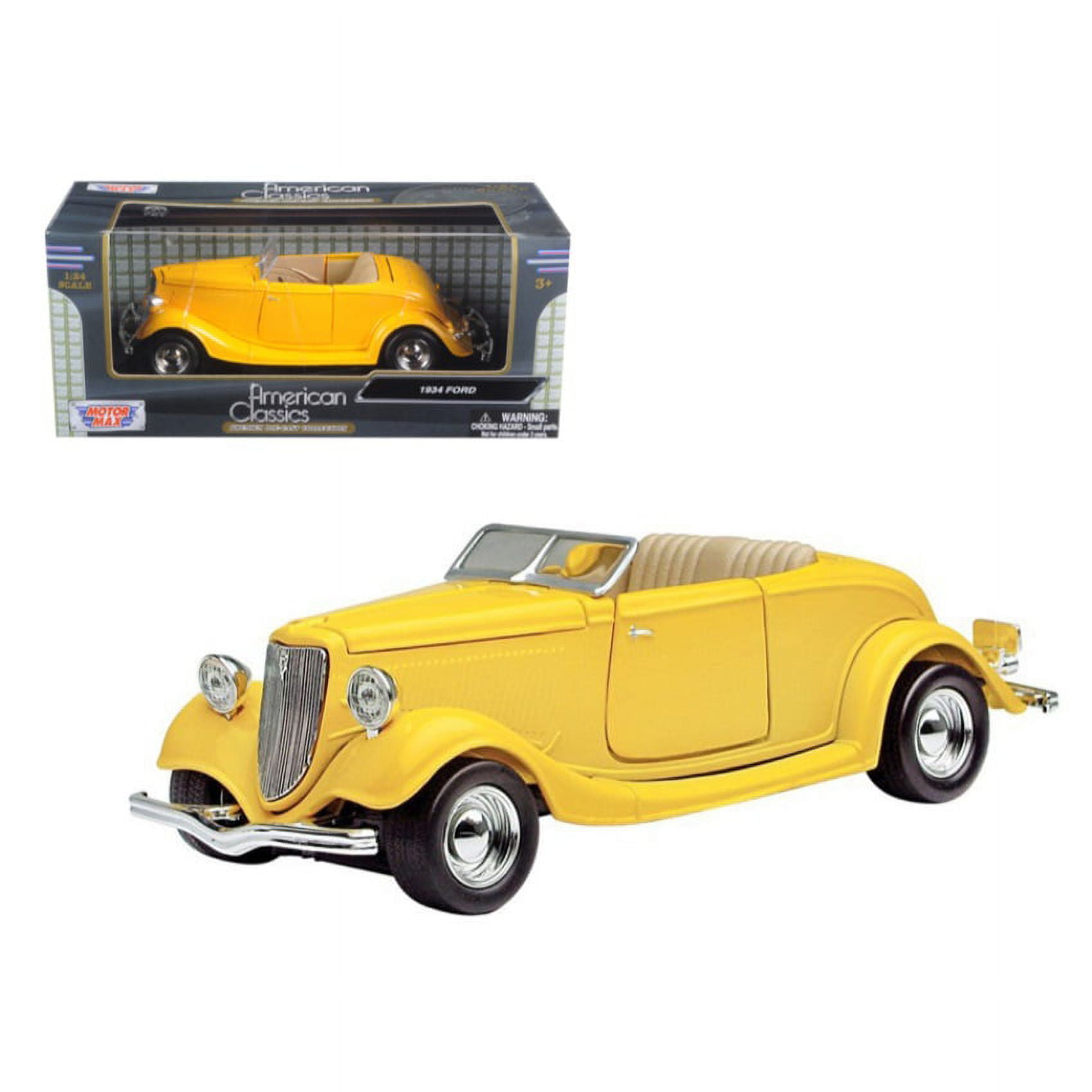 1934 Ford Coupe Yellow 1/24 Diecast Car Model by Motormax - Walmart.com