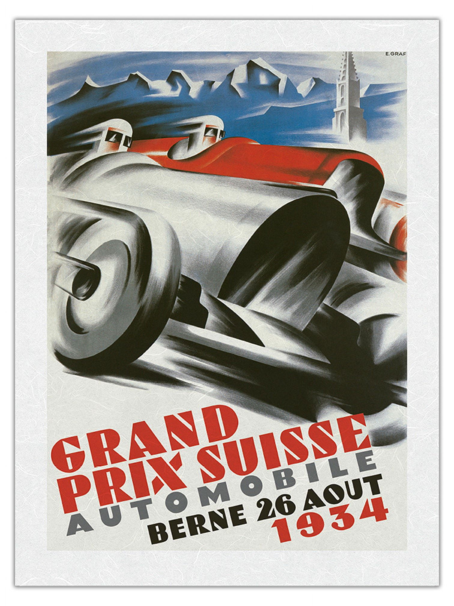 1934 Swiss Grand Prix - Bern Switzerland - Vintage Car Racing Poster ...