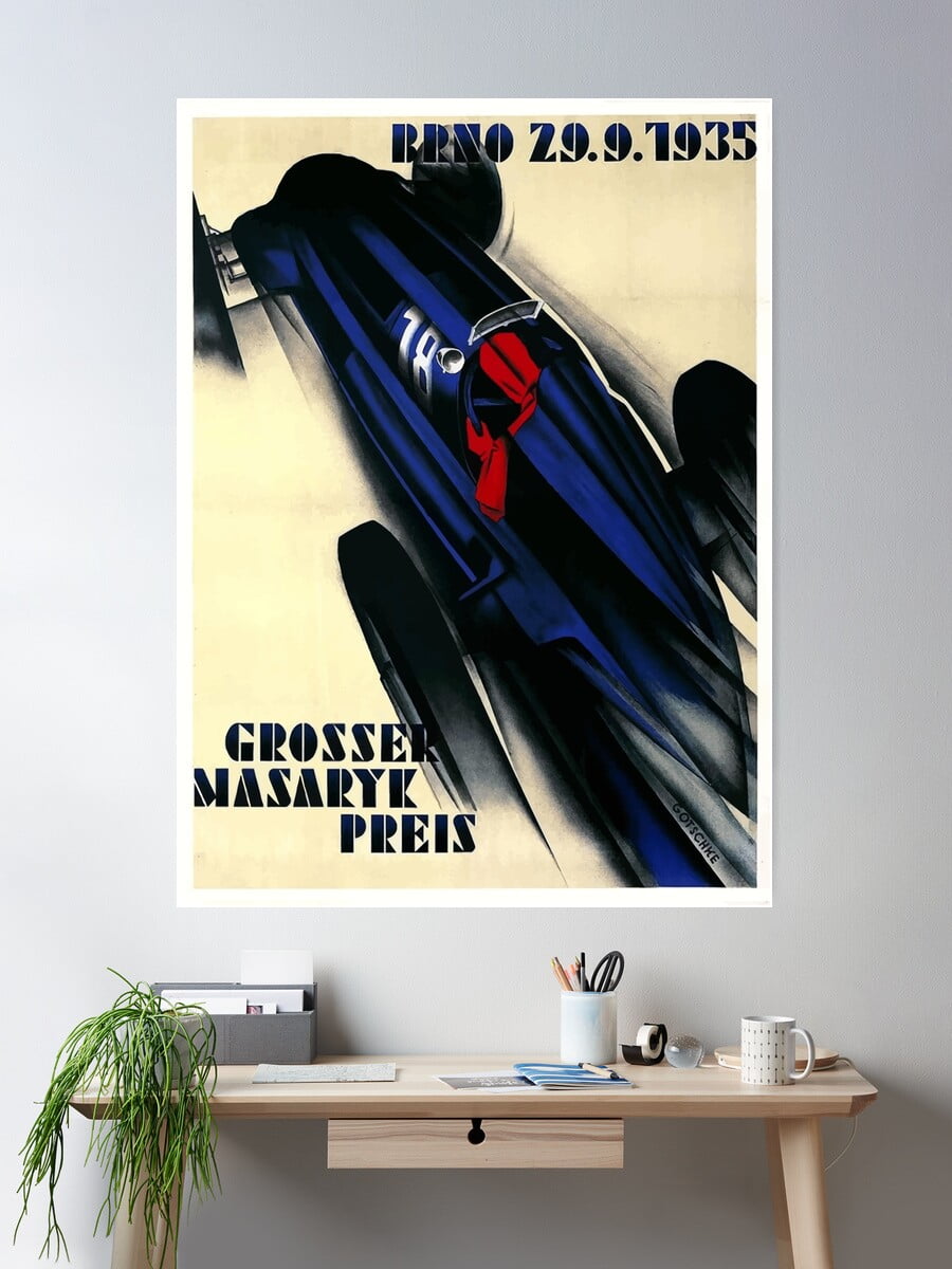 1935 Czech Grand Prix Racing Poster Poster Wall Art, Modern Wall Decor ...