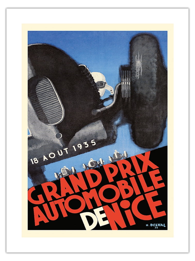 1935 Nice Grand Prix - France - Vintage Car Racing Poster by Henri ...