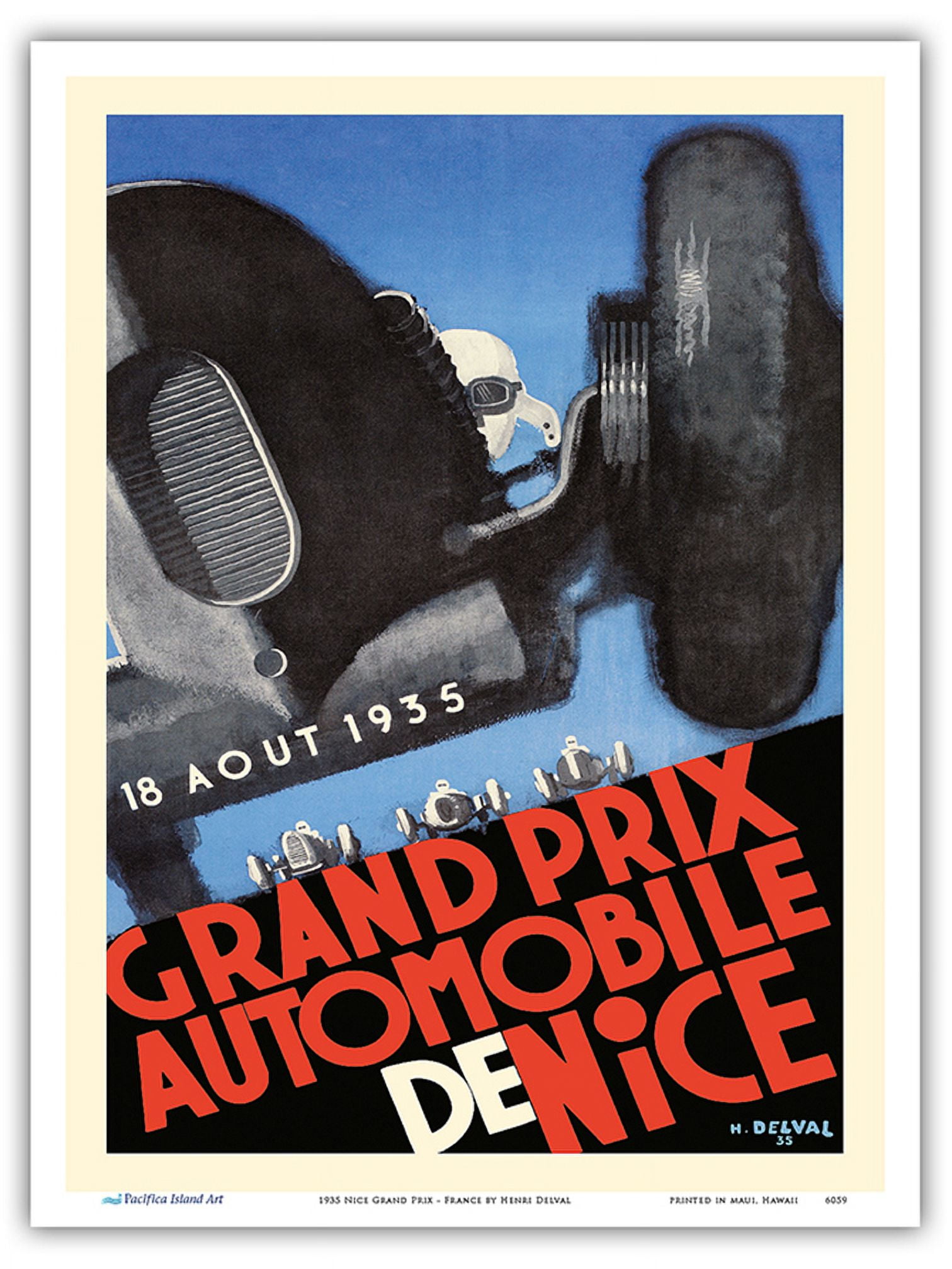 1935 Nice Grand Prix - France - Vintage Car Racing Poster by Henri ...