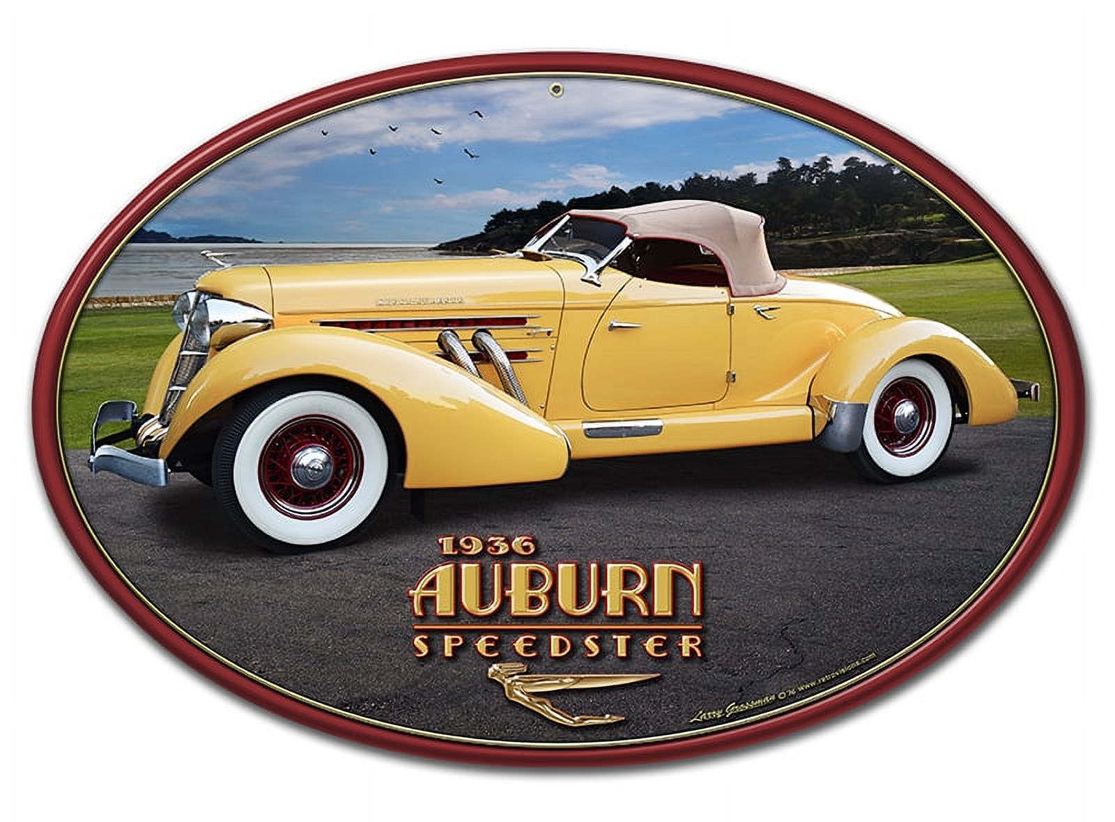 1936 AUBURN SPEEDSTER Vintage Sign “Made in the USA with heavy gauge ...