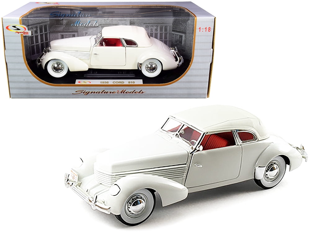 1936 Cord 810 Coupe White with Red Interior 1/18 Diecast Model Car by ...