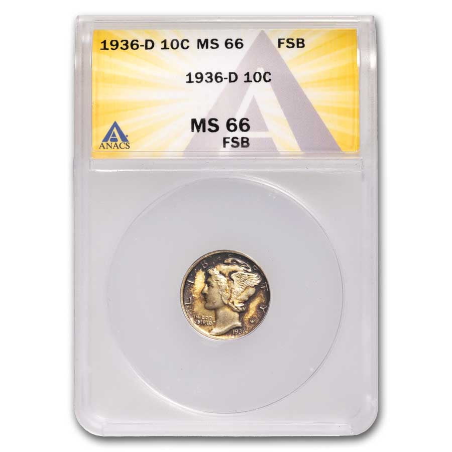1936-D Mercury Dime MS-66 ANACS (FSB) - Walmart.com