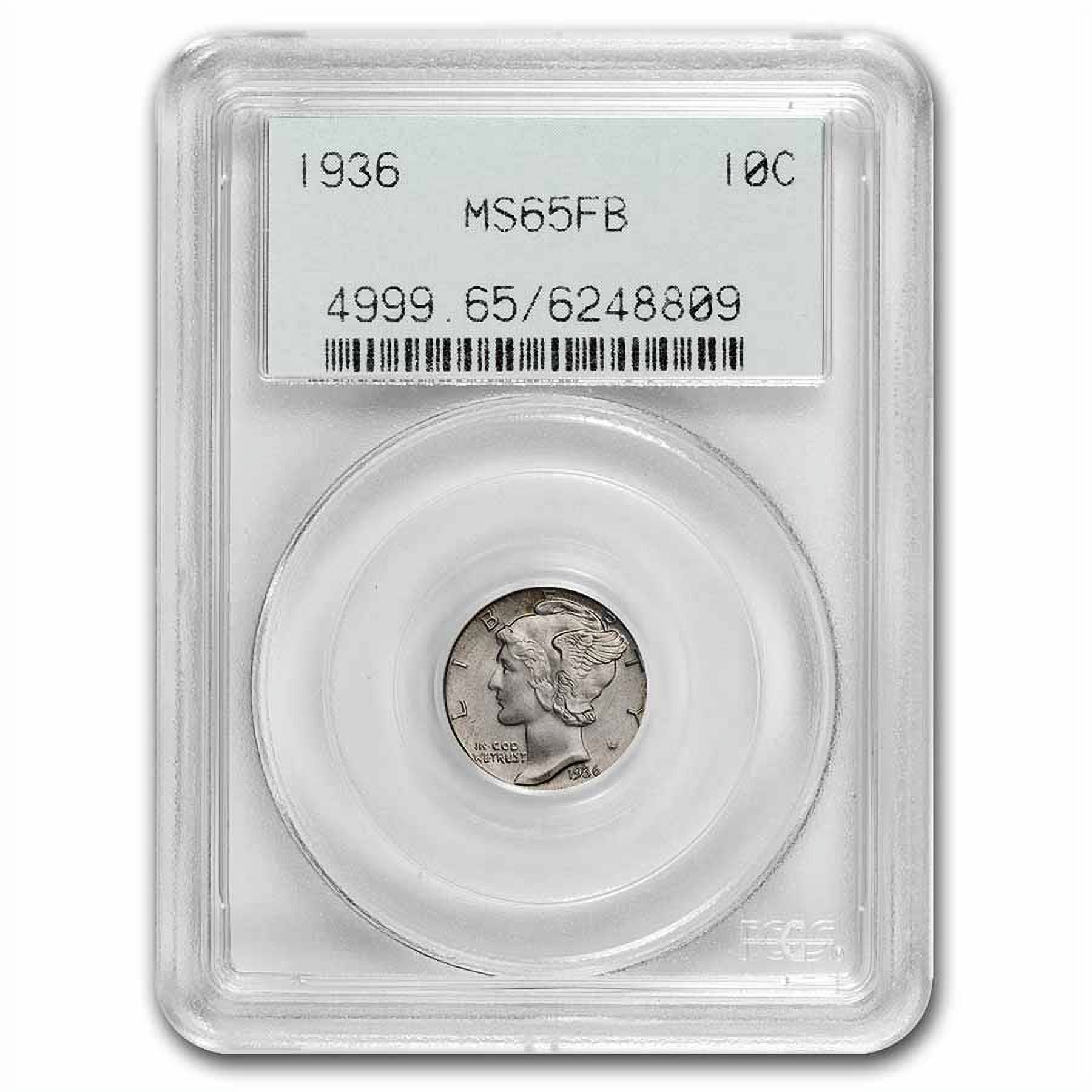 1936 Mercury Dime MS-65 PCGS (OGH, FB) - Walmart.com