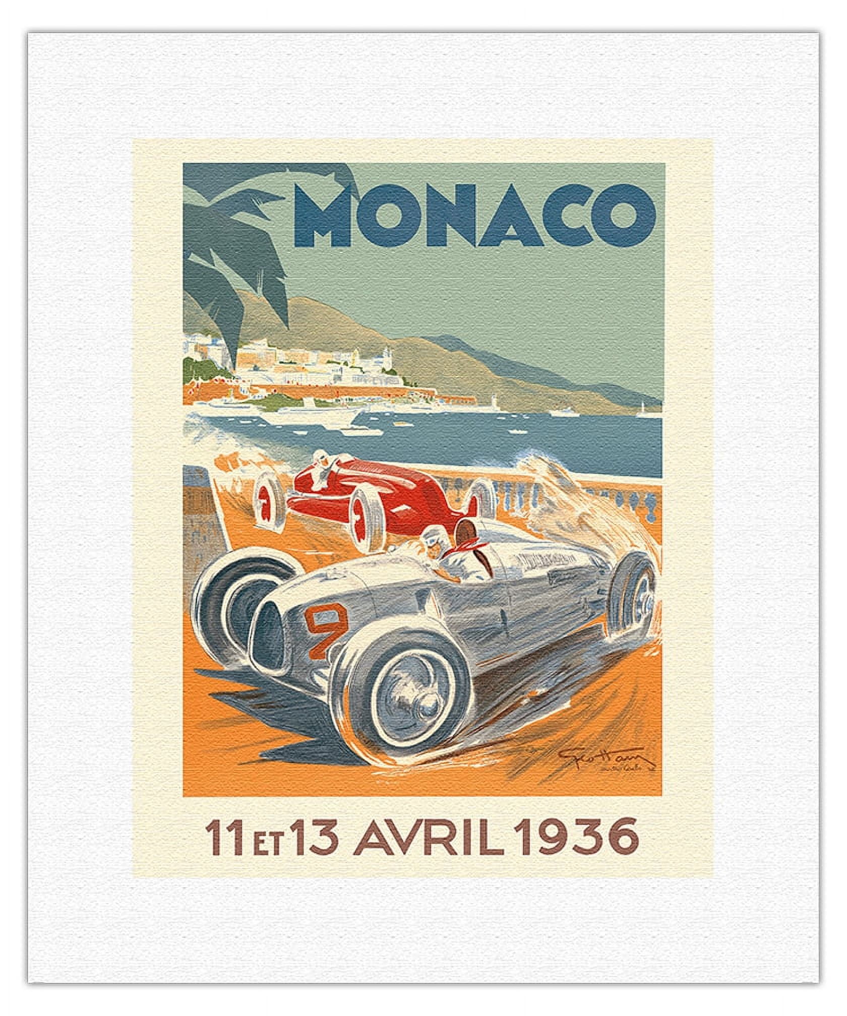 1936 Monaco Grand Prix - Vintage Car Racing Poster by Géo Ham (Georges ...