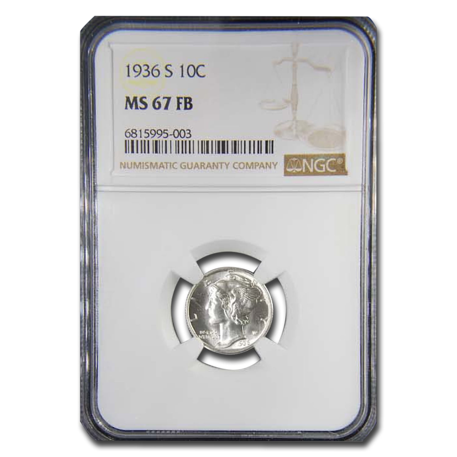 1936-S Mercury Dime MS-67 NGC (FB) - Walmart.com