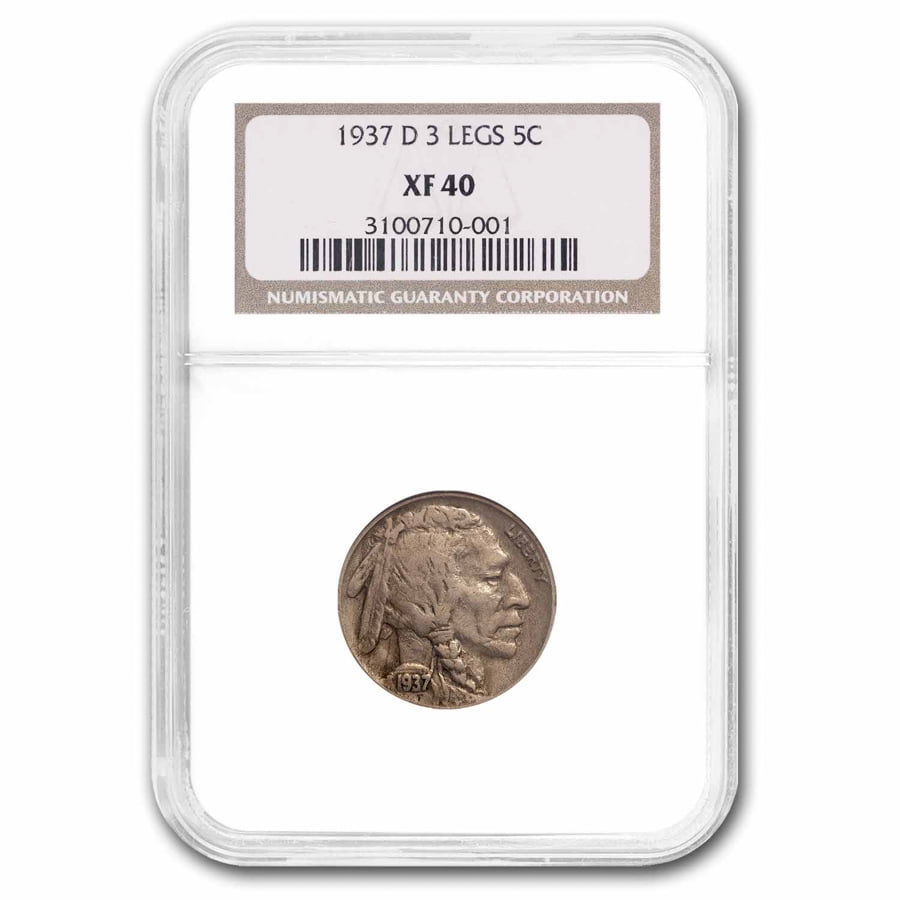 1937-D 3 Legged Buffalo Nickel XF-40 NGC - Walmart.com