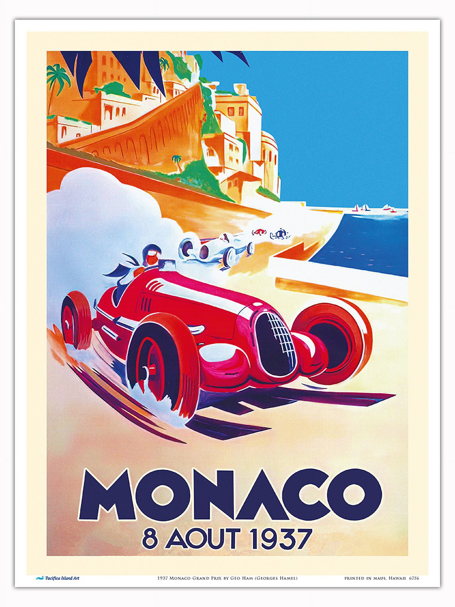 1937 Monaco Grand Prix - Vintage Car Racing Poster by Géo Ham (Georges ...