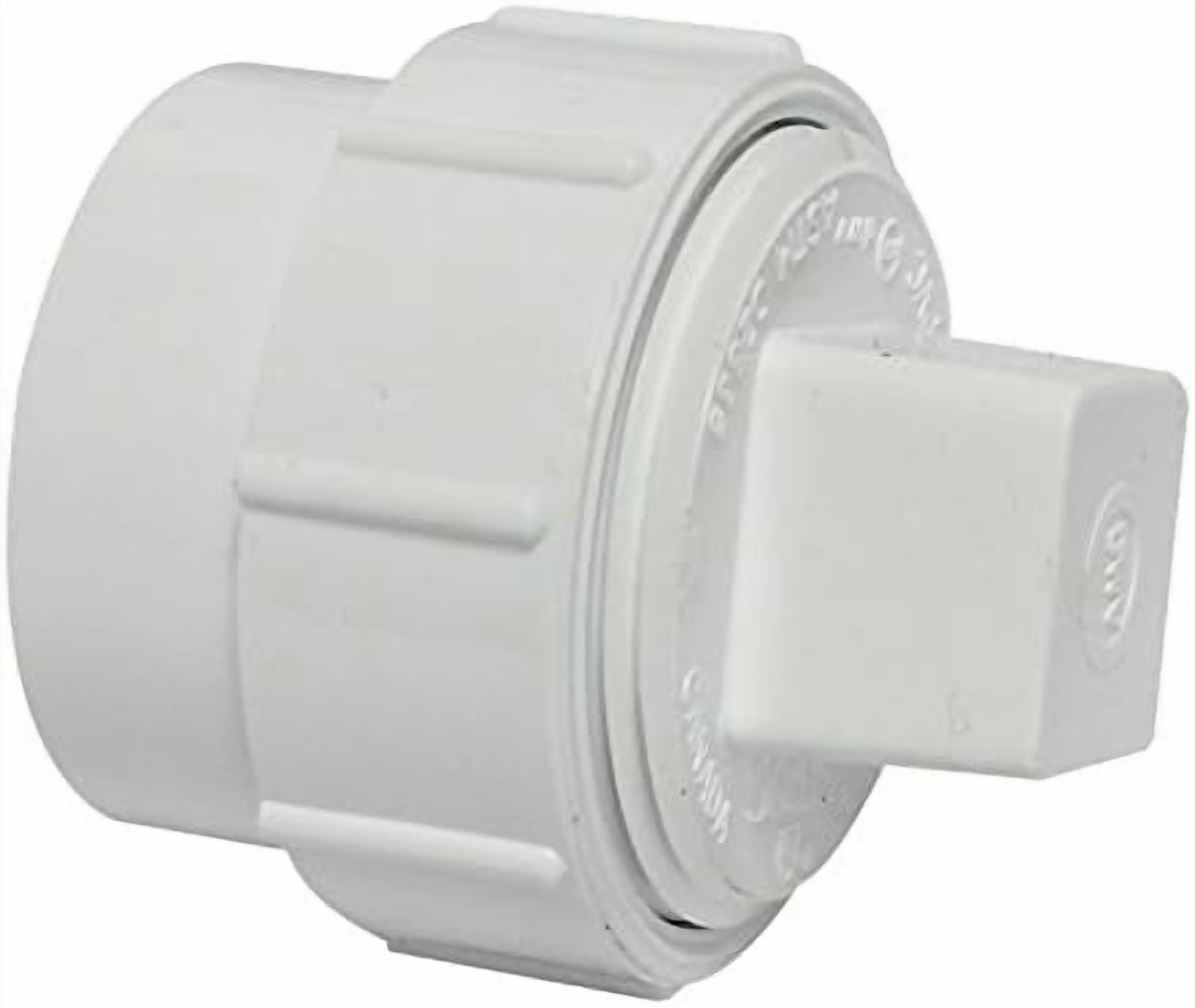 193701AS PVC Female Cleanout Adapter with Plug, 1-1/2-Inch, White ...