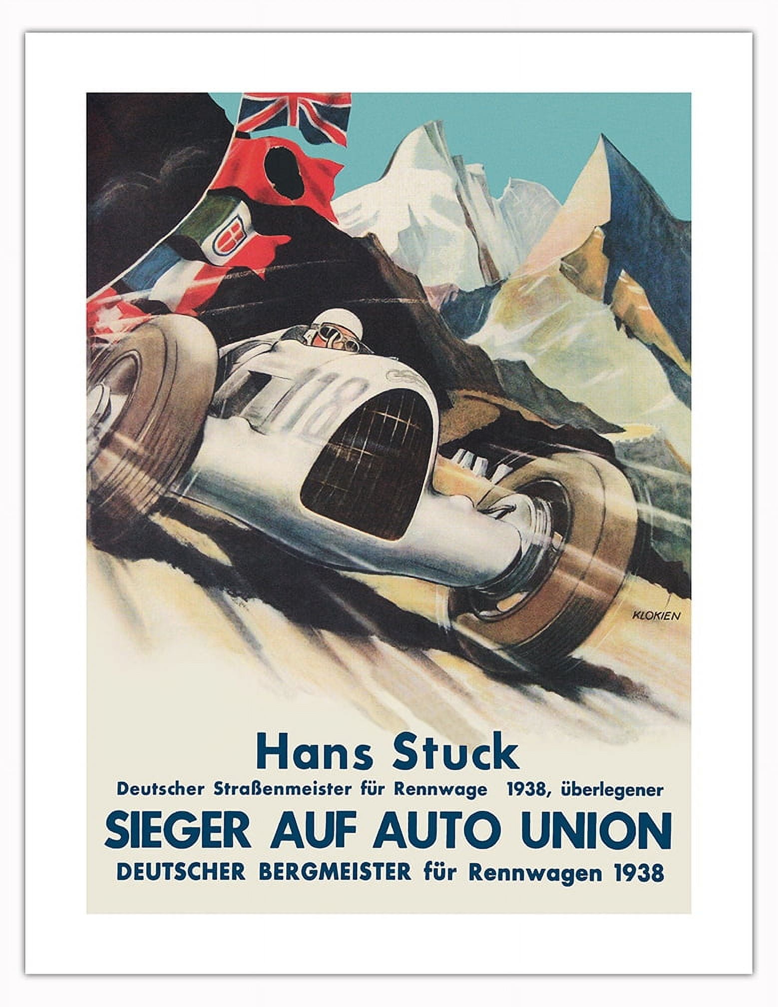 1938 German Grand Prix - Hans Stuck Race Driver - Sieger AUF Auto Union ...