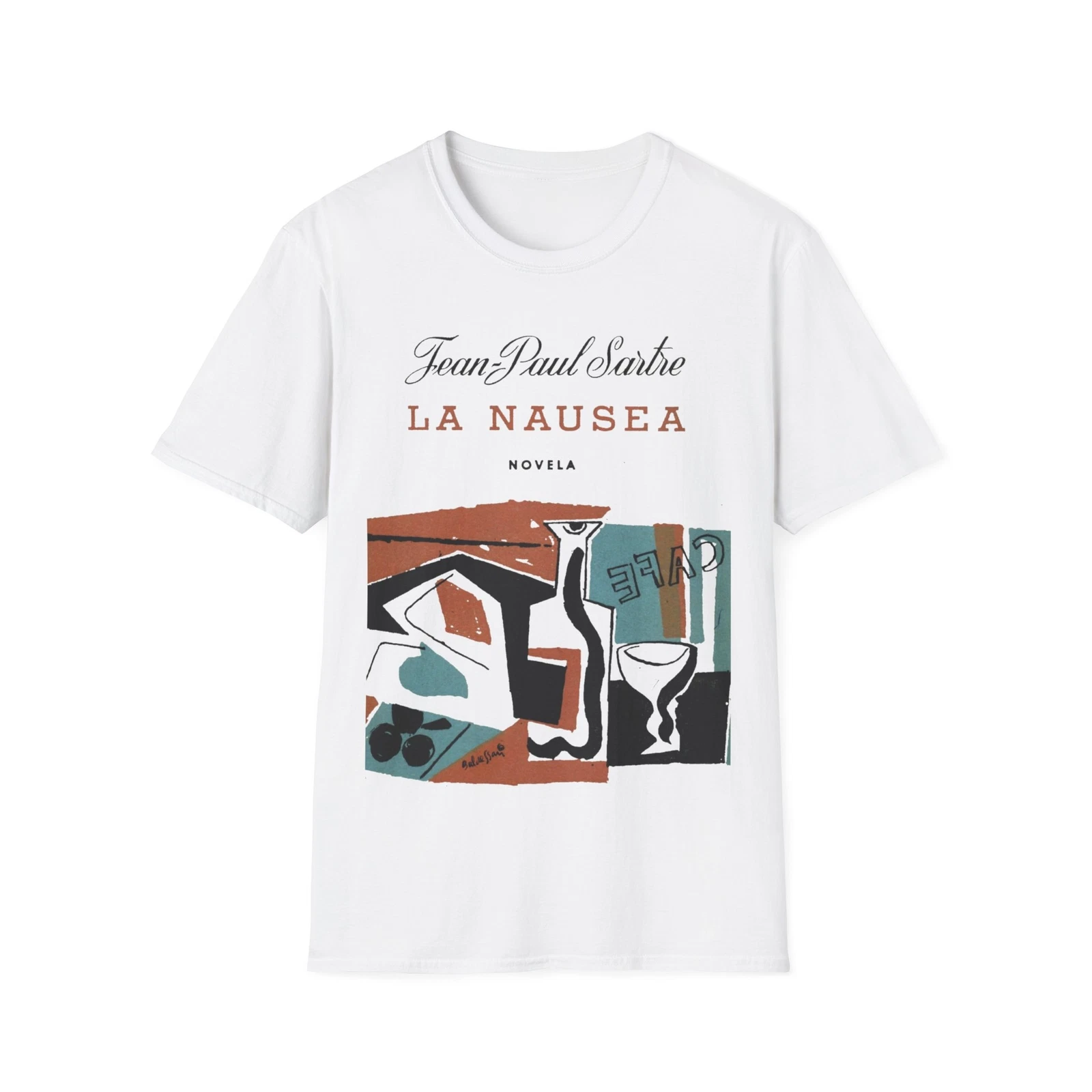 1938 spanish book cover for nausea by jean-paul sartre tshirt - Walmart.com