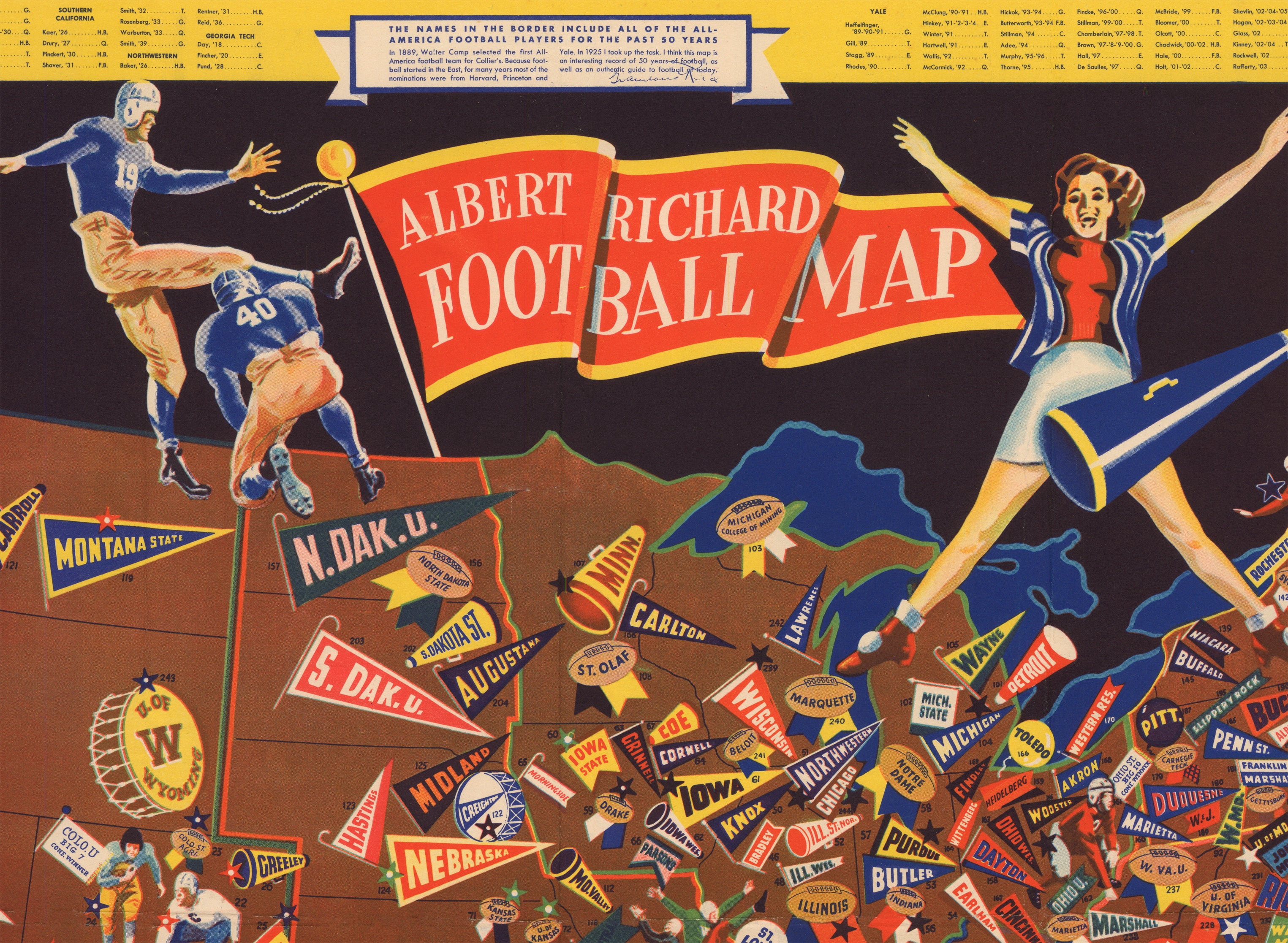 1939 Albert Richard Football Map - Walmart.com