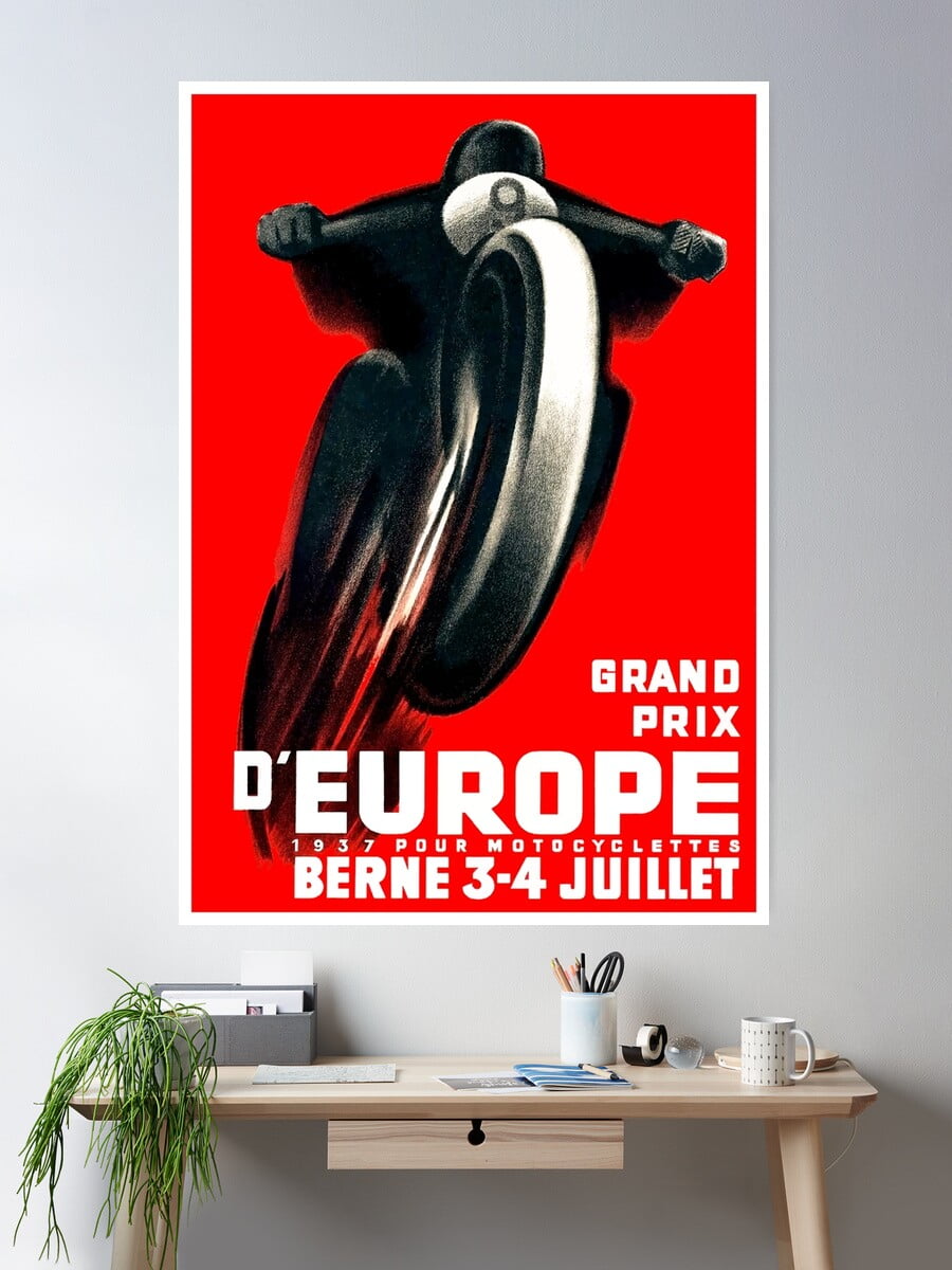 1939 European Motorcycle Grand Prix Racing Poster Poster Wall Art ...