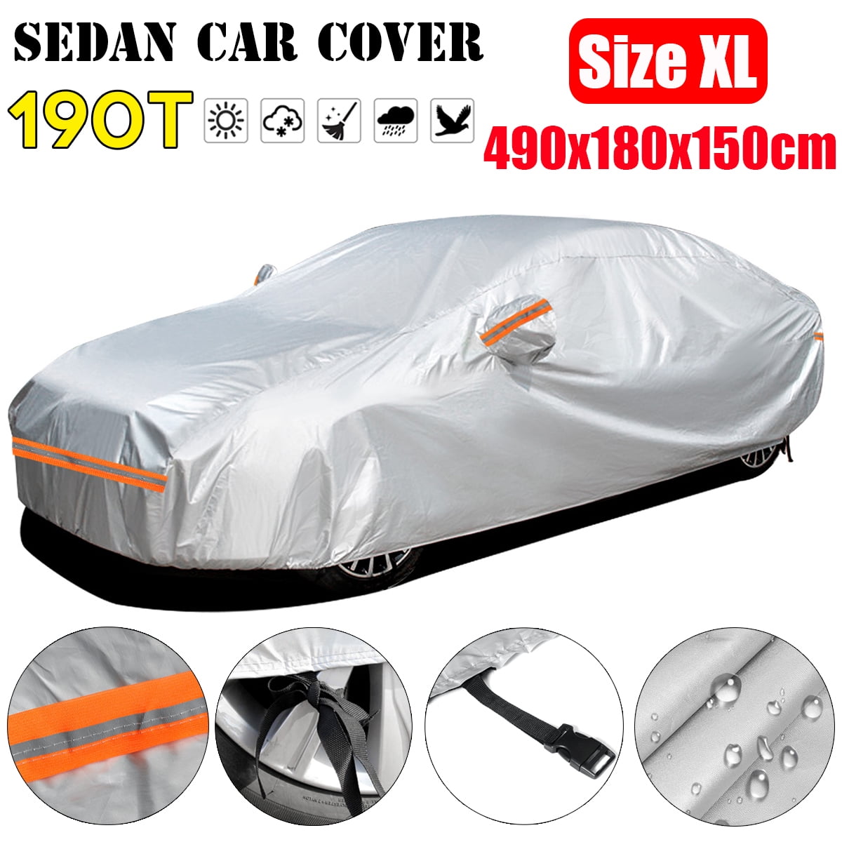 193x71x59 inches Universal Car Cover for Sedan Waterproof Indoor ...