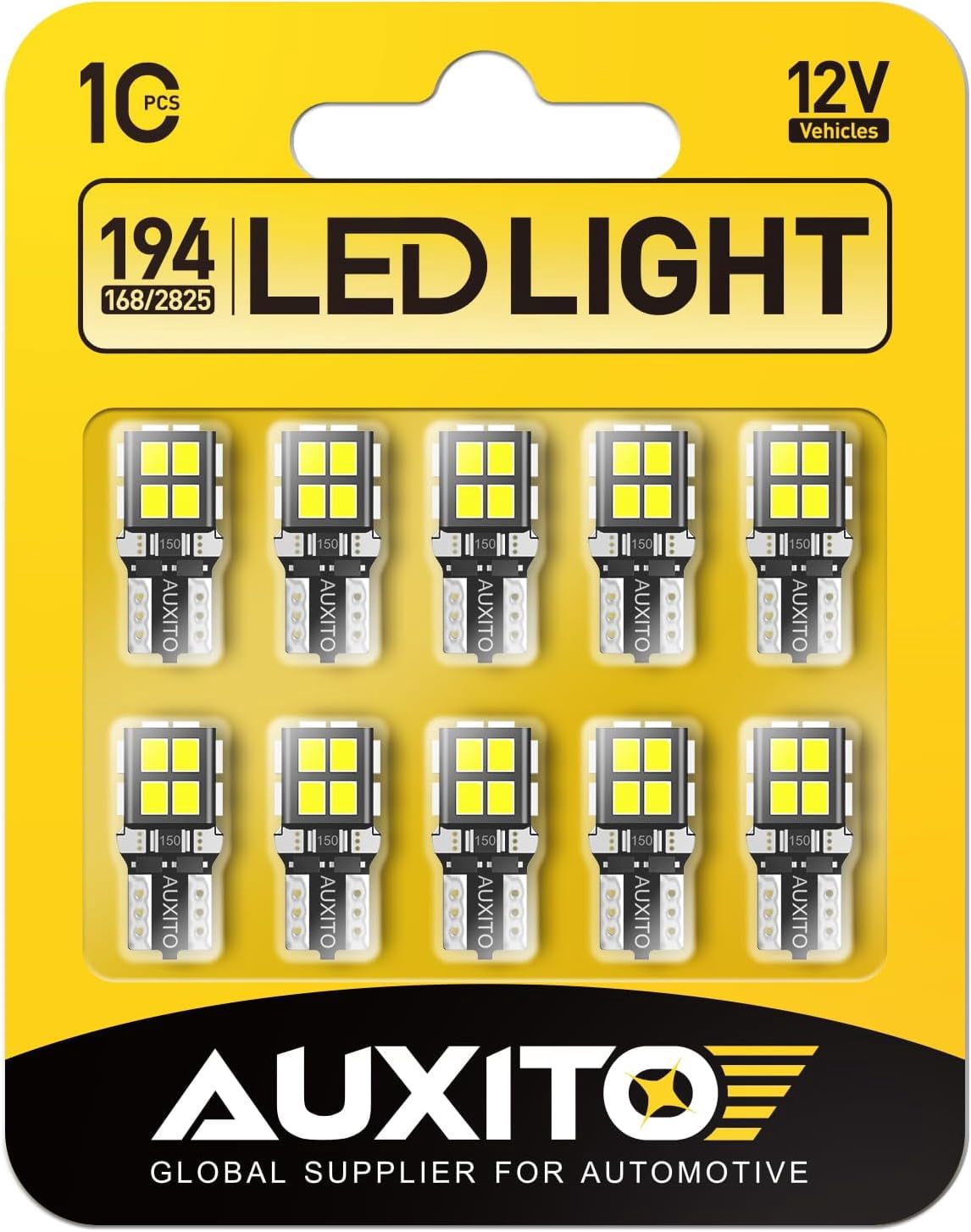 194 LED Bulb 6000K Wite 168 2825 W5W T10 Wedge 14-SMD Interior Car ...