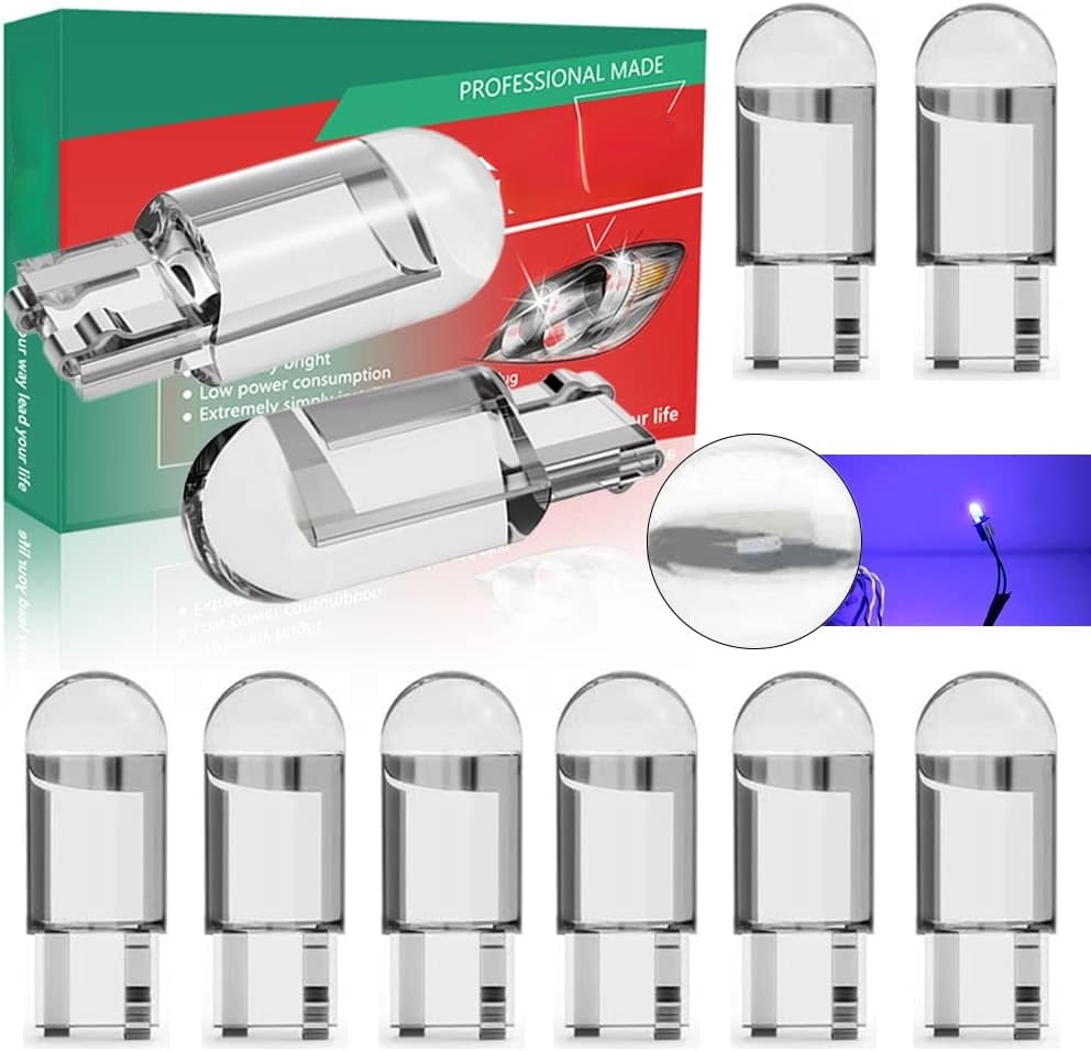 194 LED Bulb blue Pack of 10, T10 led bulb, 168 2825 W5W T10 Wedge COB ...