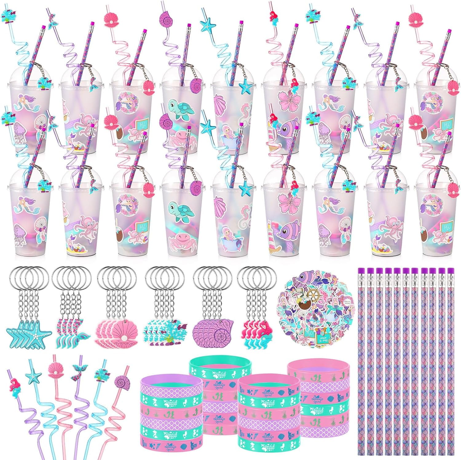 194 Pcs Mermaid Party Favors Goody Cup Fillers, Mermaid Birthday Party ...
