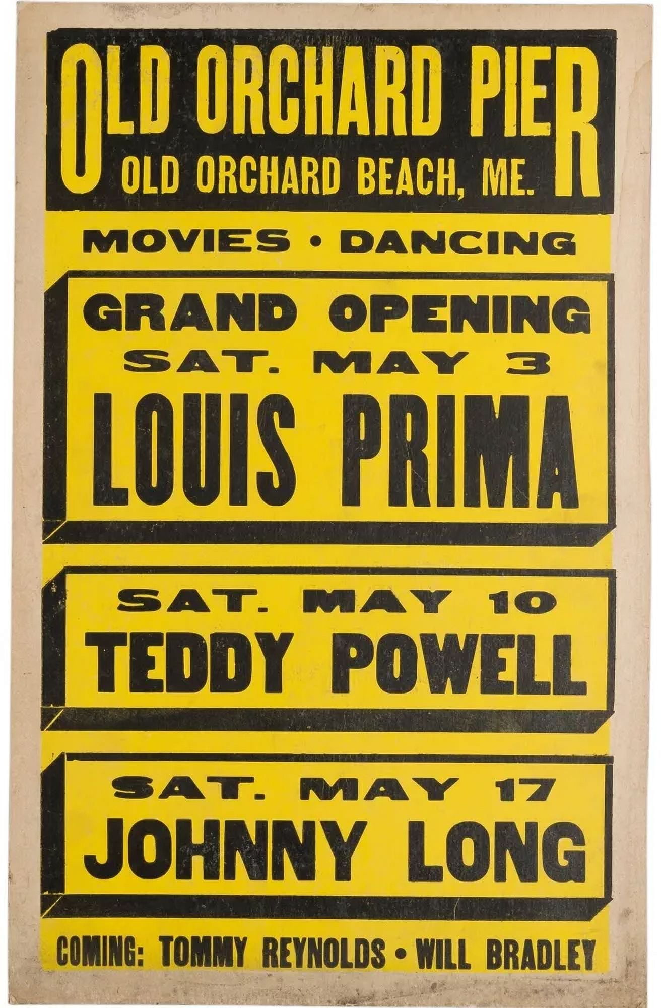 1940 LOUIS PRIMA TEDDY POWELL JOHNNY LONG CONCERT POSTER WALL ART PRINT ...