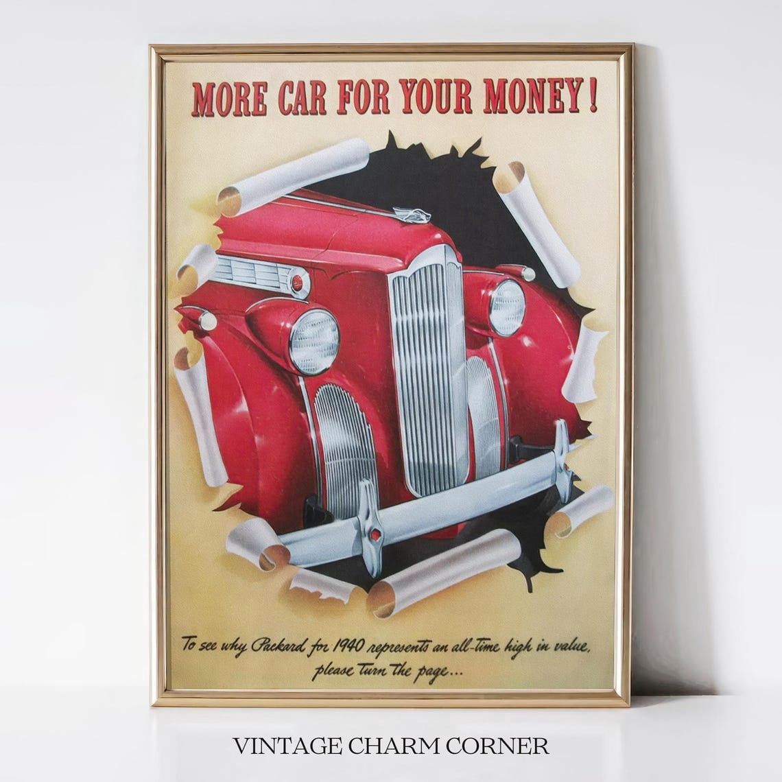 1940 Packard Classic Car Vintage Poster, Unframed Size 24x36 - Walmart.com