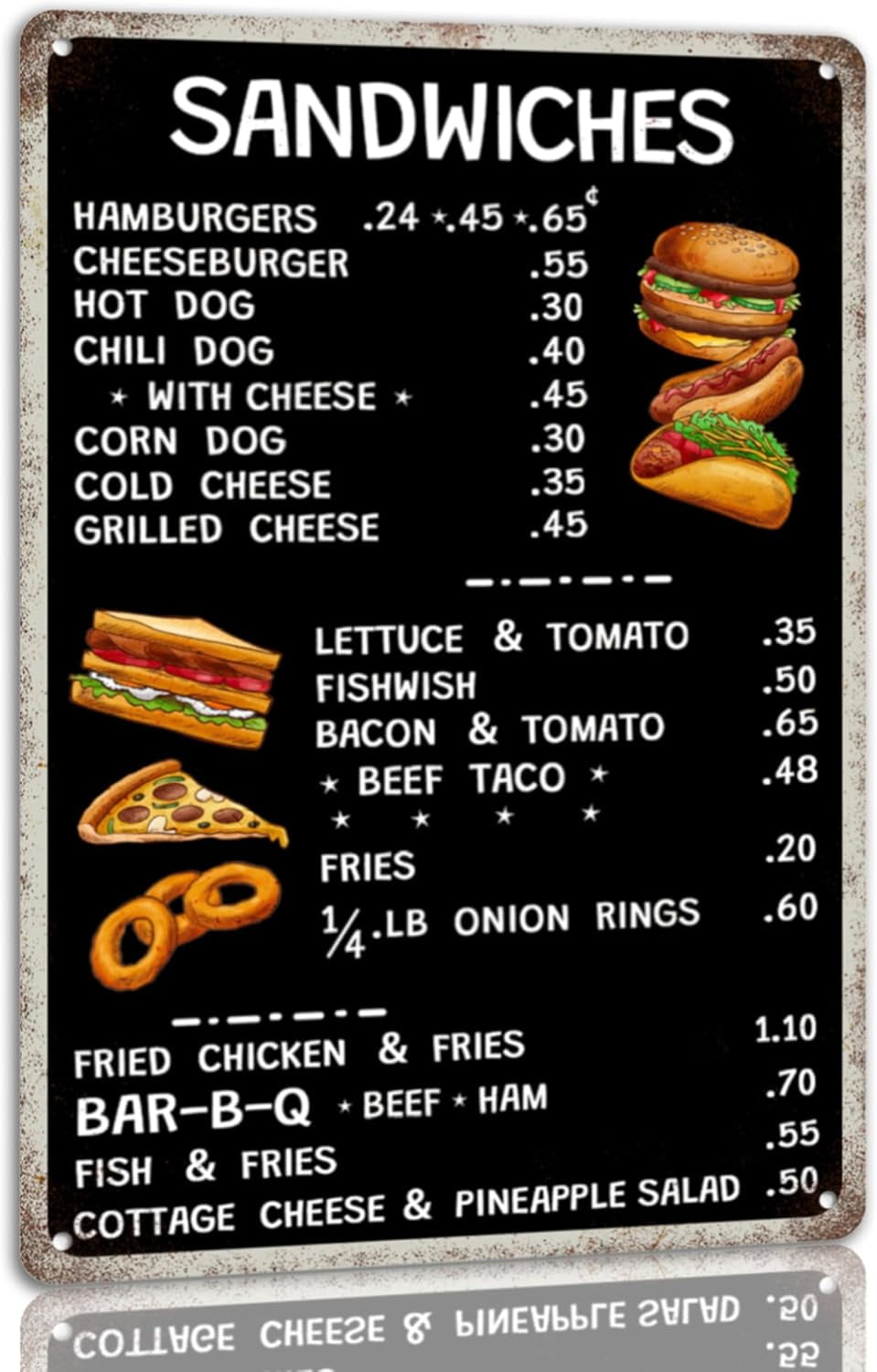 1940's Diner Menu Tin Sign Vintage Restaurant Metal Signs 0s Diner ...