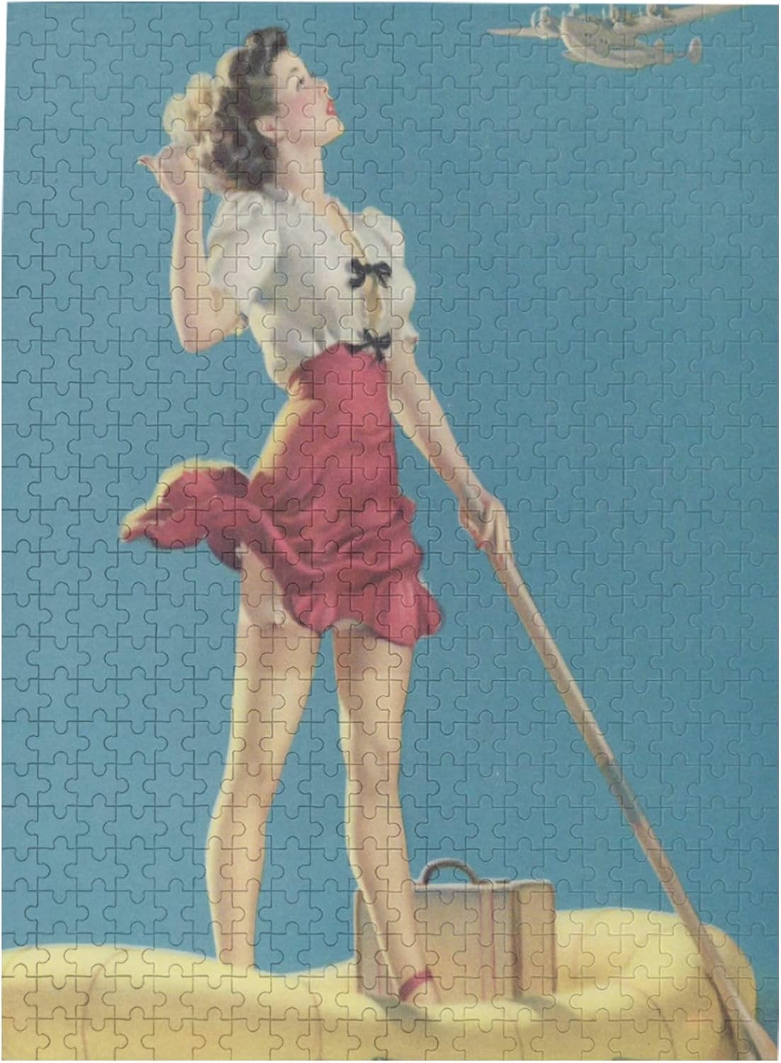 1940s Pin-Up Girl, Going My Way,Girl Stranded on Raft Flagging Seaplane ...