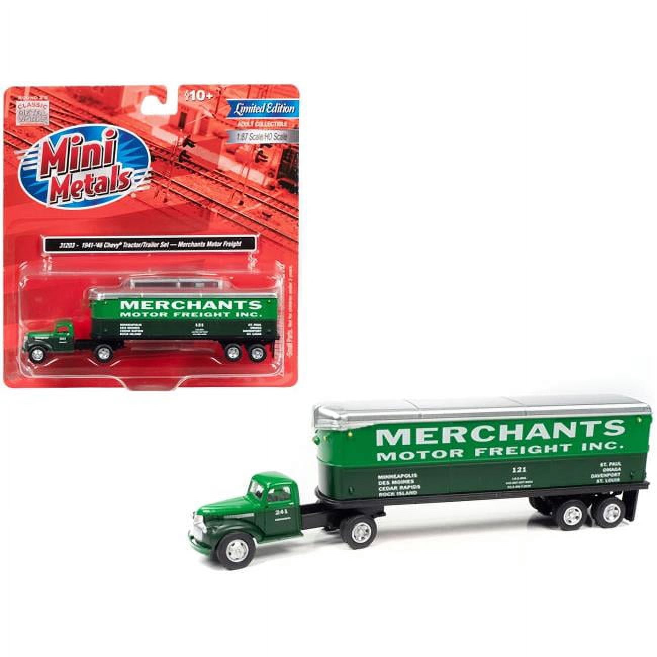 1941-1946 Chevrolet Truck and Trailer Set Green and Dark Green 1/87 (HO ...