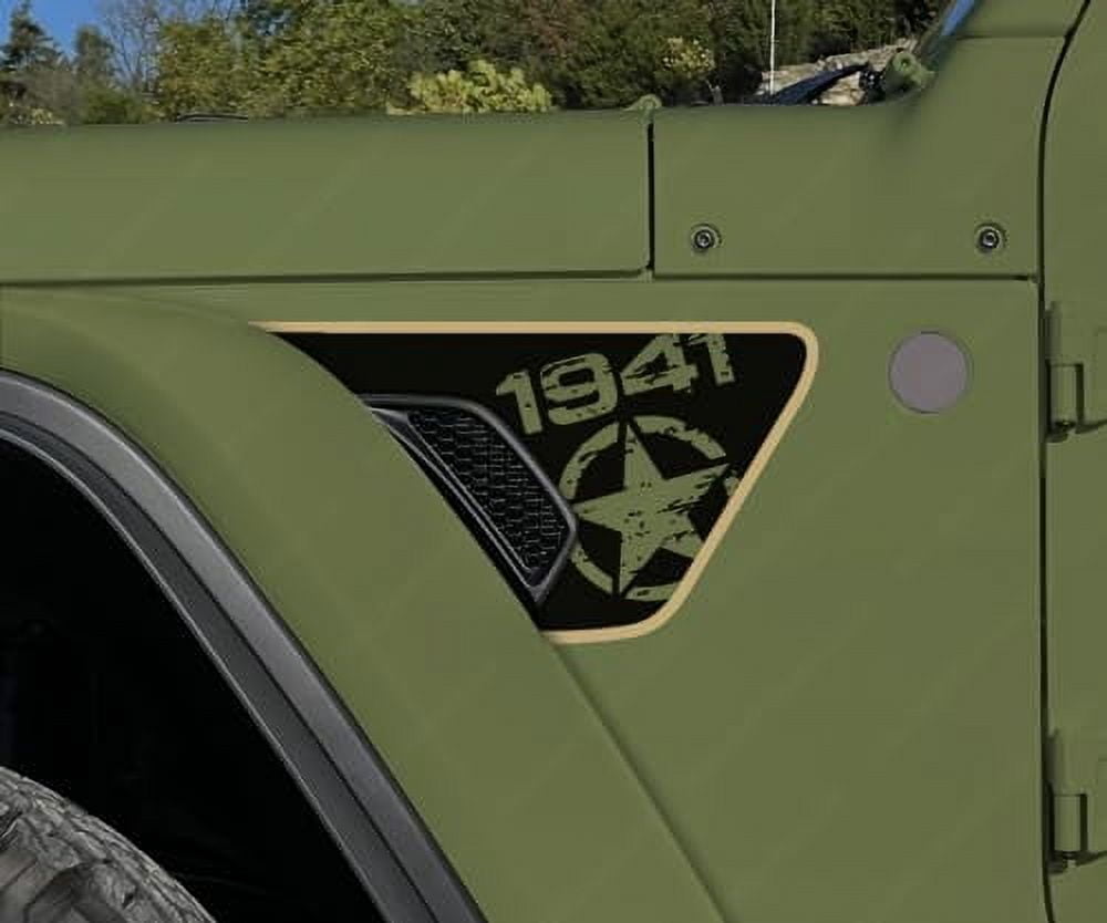 1941 Distressed Military Star Fender Vent Decals to fit Jeep Wrangler ...
