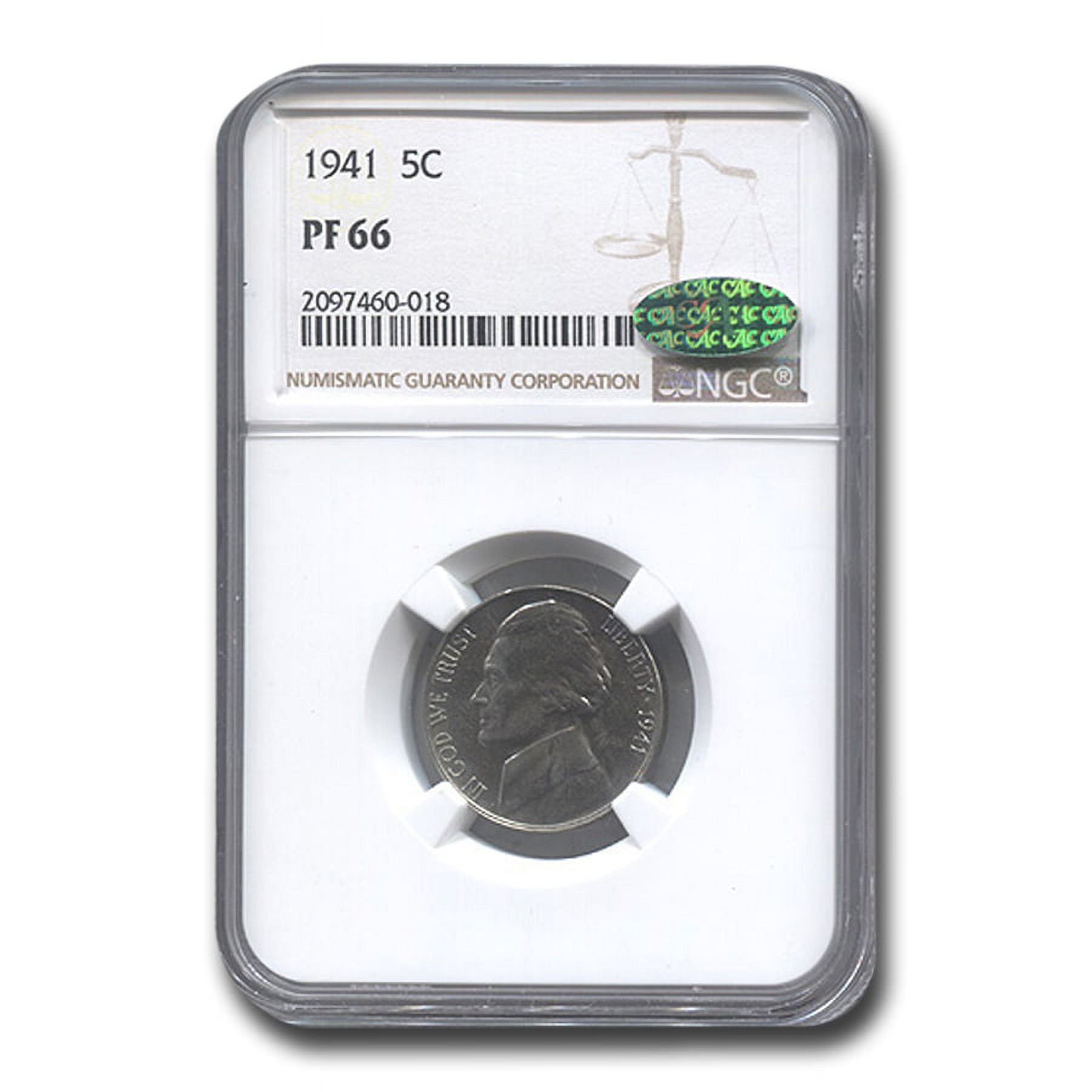 1941 Jefferson Nickel PF-66 NGC CAC - Walmart.com