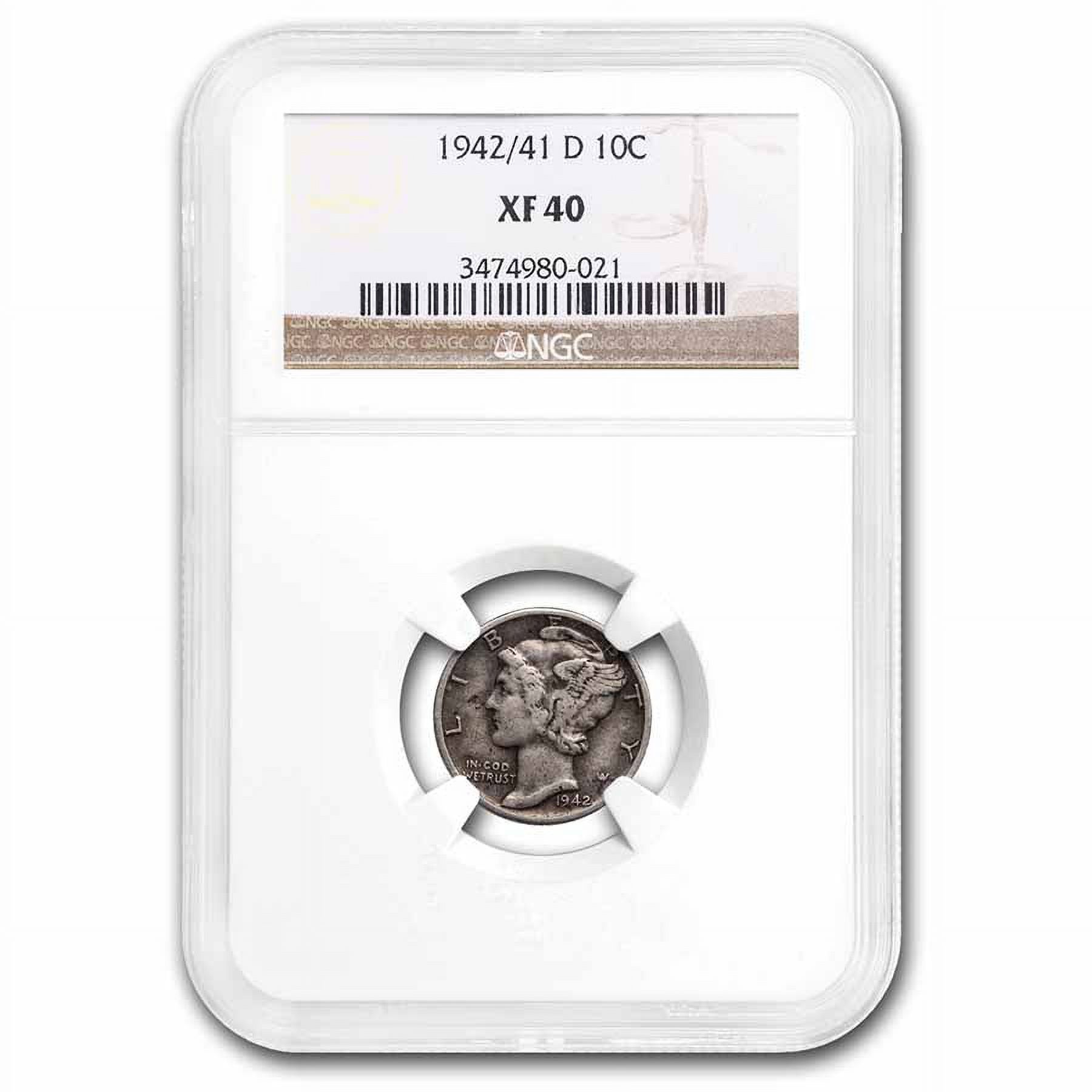 1942/41-D Mercury Dime XF-40 NGC - Walmart.com