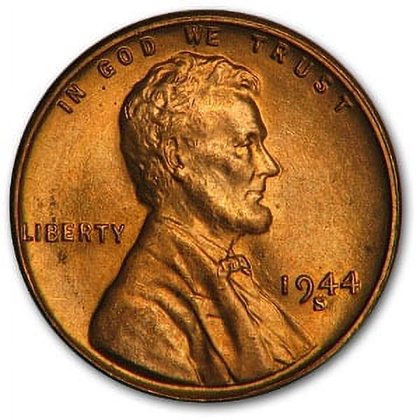 1944-S Lincoln Cent BU (Red), High Grade, Abraham Lincoln Bust, Wheat ...