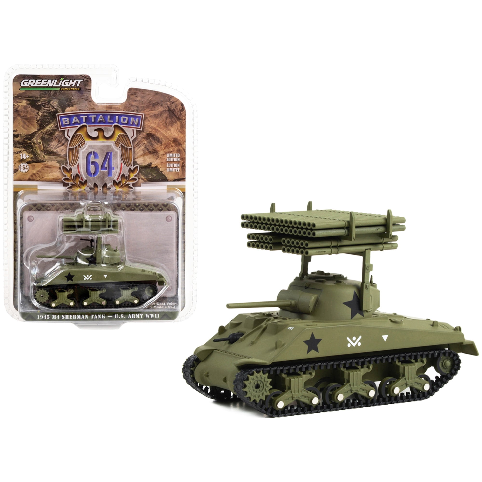 Greenlight 1945 M4 Sherman Tank, T34 Calliope Rocket Launcher, 1/64 ...