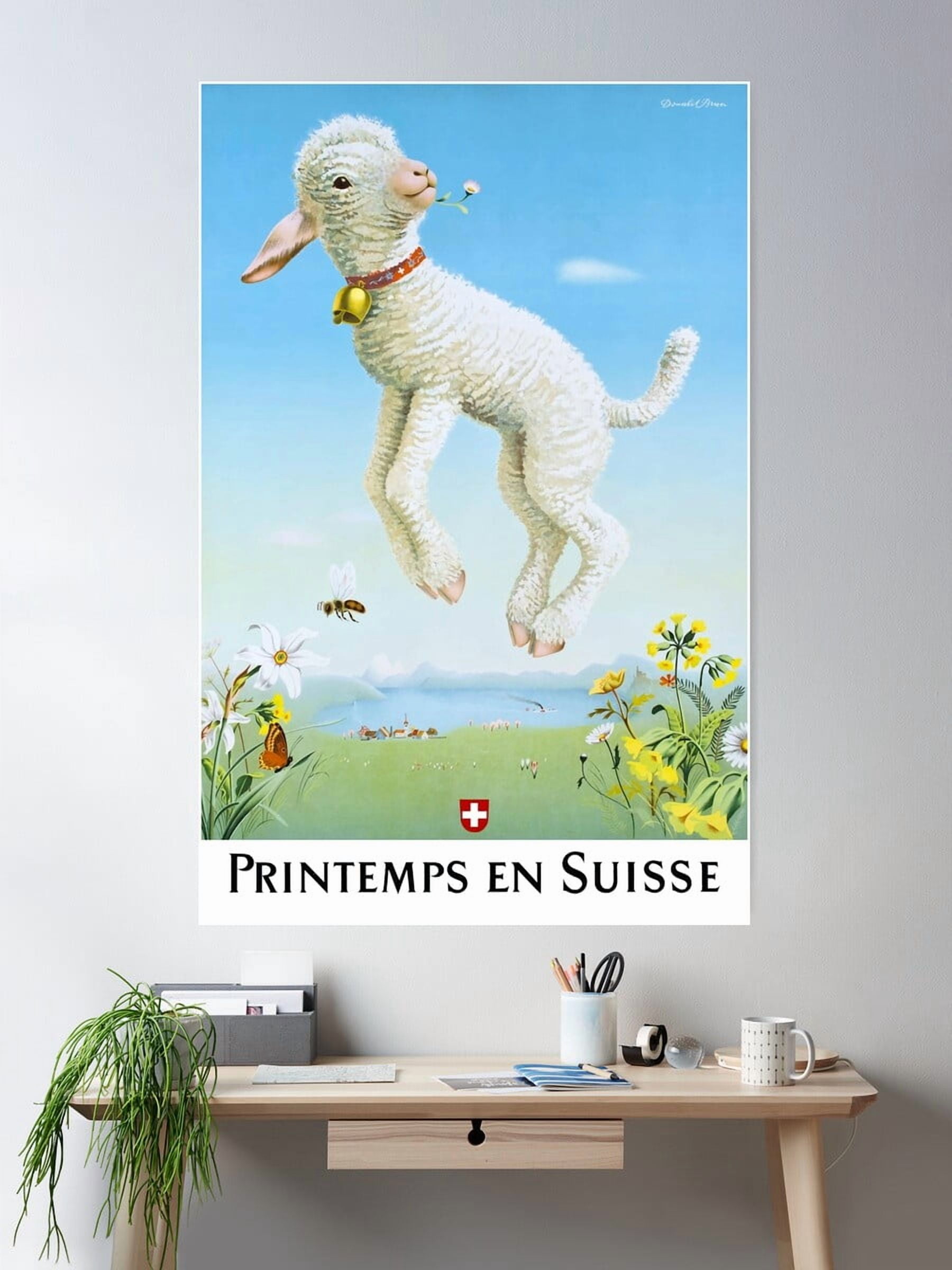 1945 Spring In Switzerland Travel Poster Wall Art Modern Wall Decor For ...