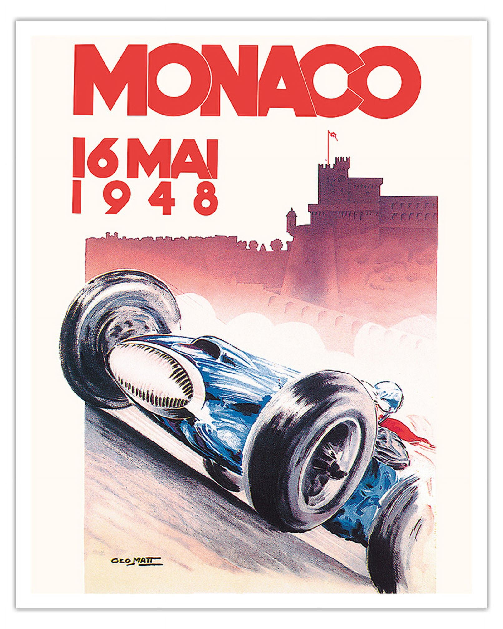 1948 Monaco Grand Prix - Vintage Car Racing Poster by Géo Ham (Georges ...
