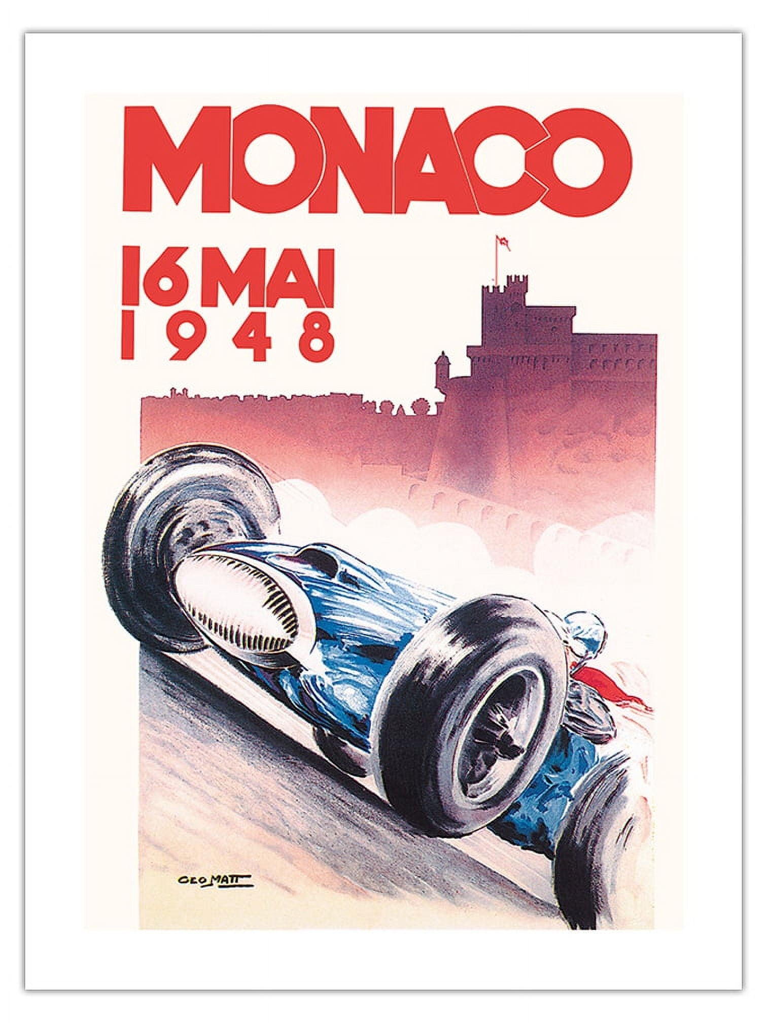 1948 Monaco Grand Prix - Vintage Car Racing Poster by Géo Ham (Georges ...
