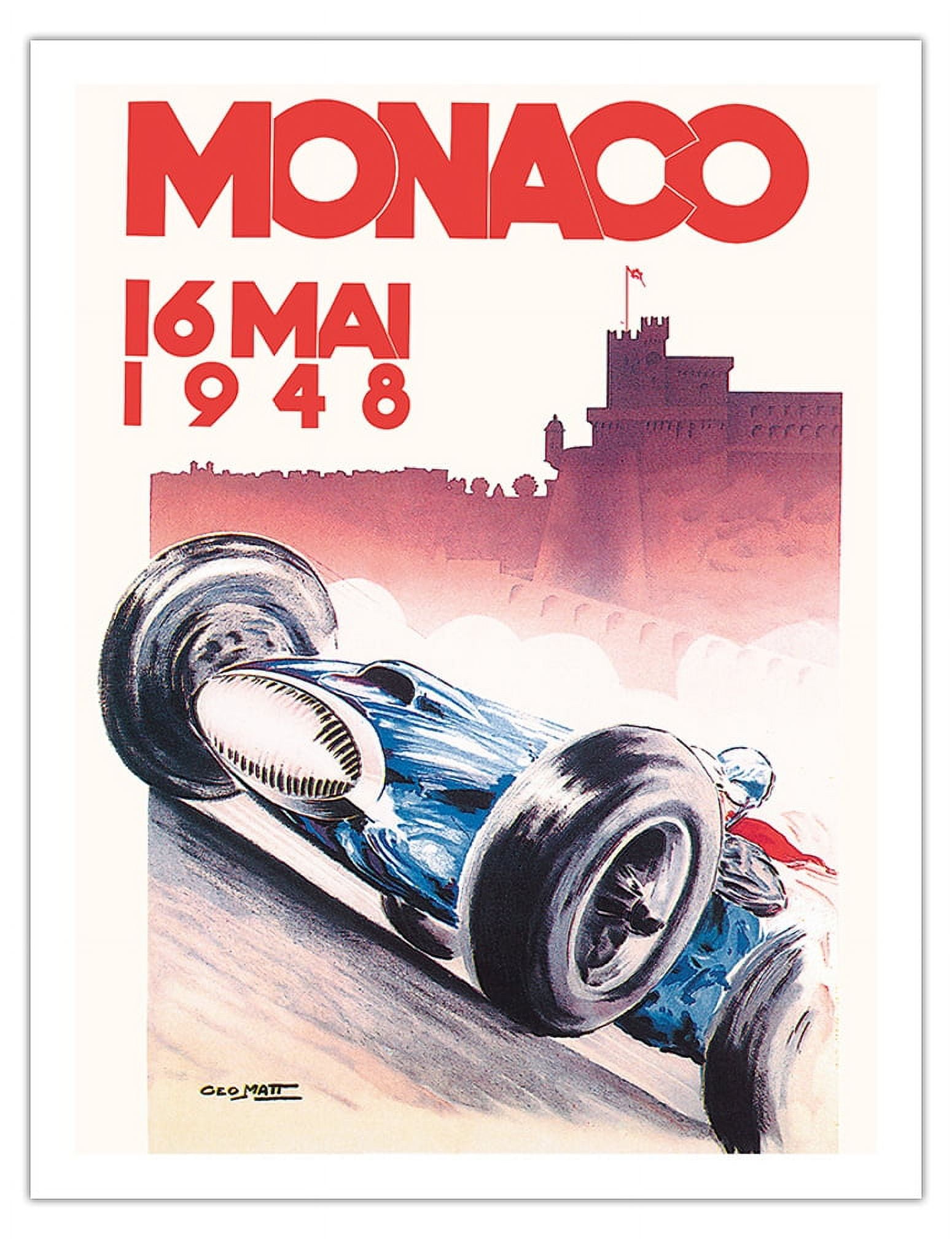 1948 Monaco Grand Prix - Vintage Car Racing Poster by Géo Ham (Georges ...